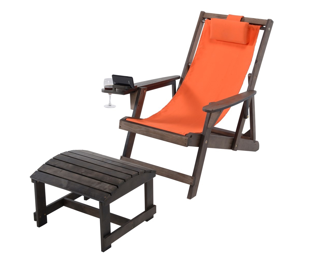 Click here for Jiallo Canvas Sling Chair With Cup And Wine Holder... prices