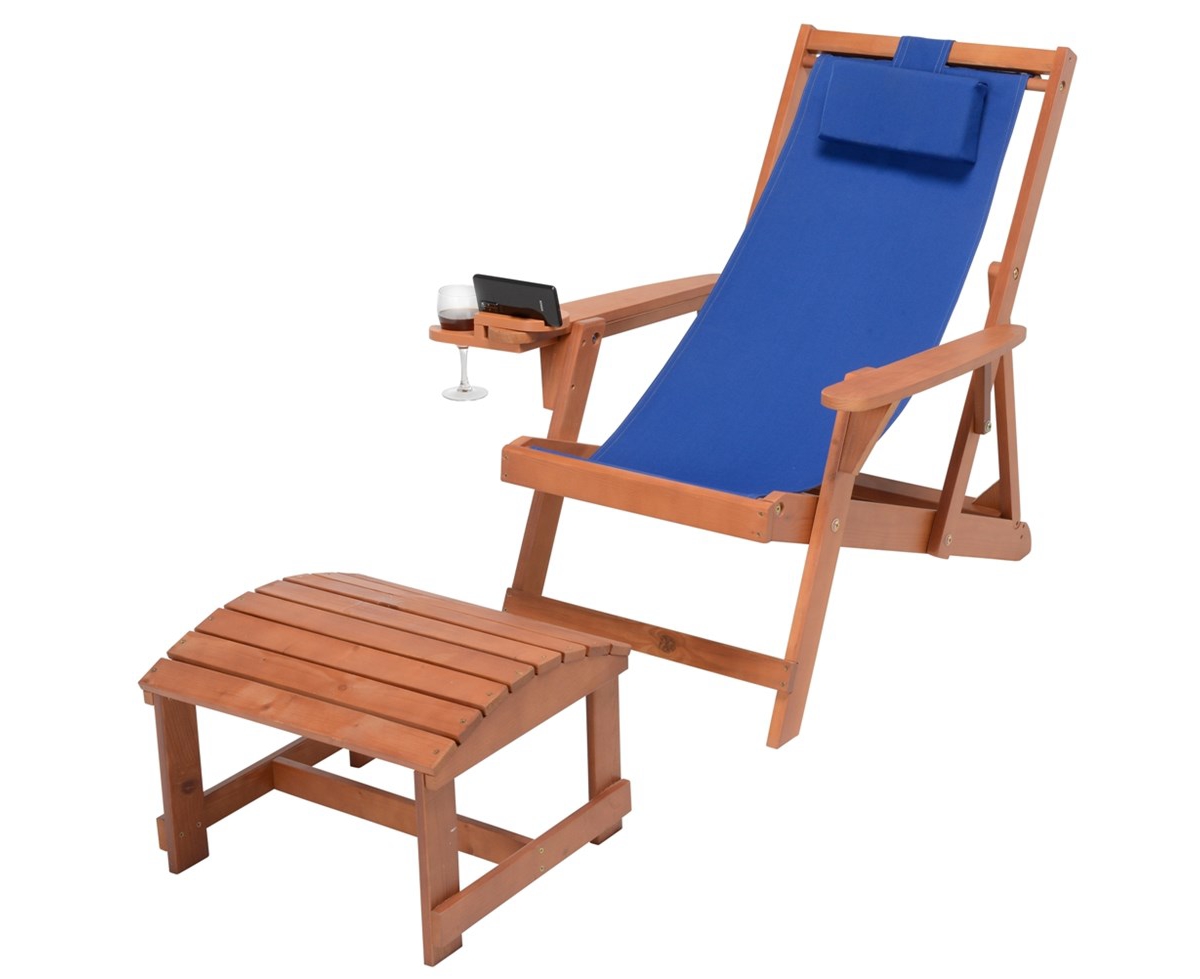 Click here for Jiallo Canvas Sling Chair With Cup And Wine Holder... prices