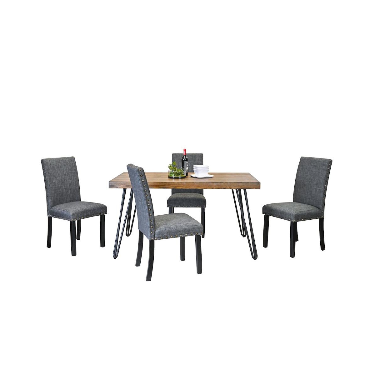 Click here for Roundhill Furniture Amisos 5-Pc Dining Set  Hairpi... prices