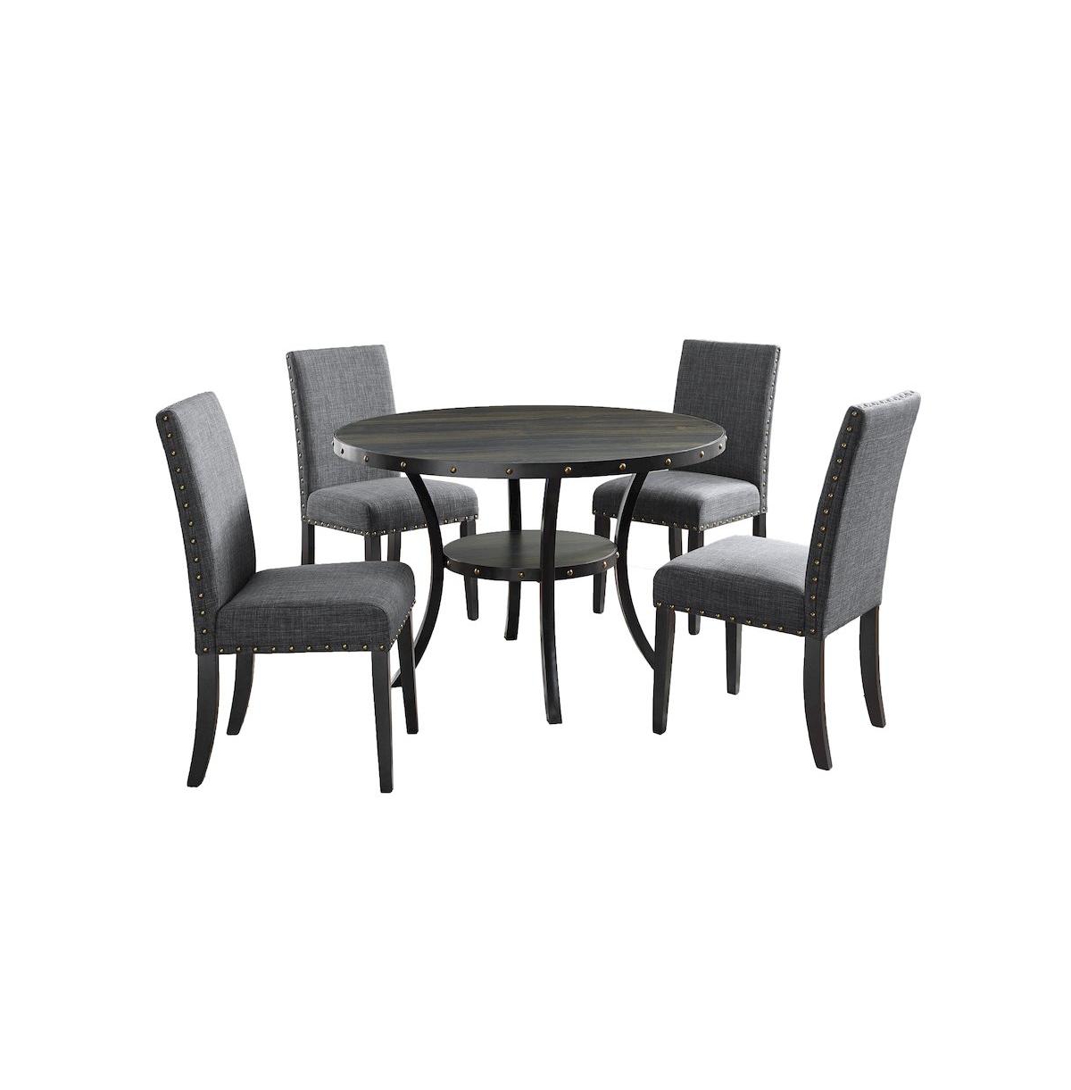 Click here for Roundhill Furniture Biony Espresso Wood Dining Set... prices