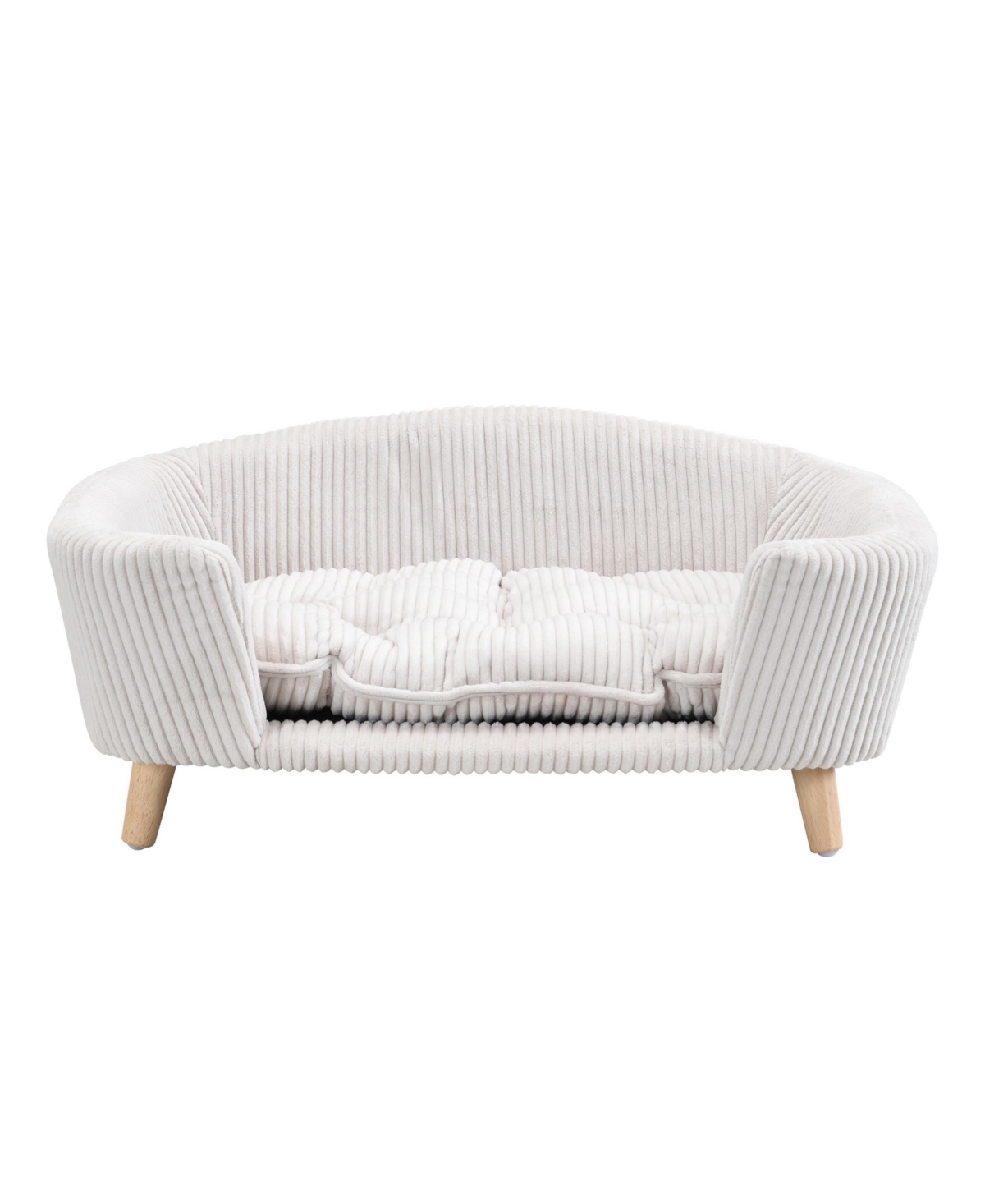 Click here for Beige Luxury Elevated Dog Bed Corduroy Pet Couch w... prices