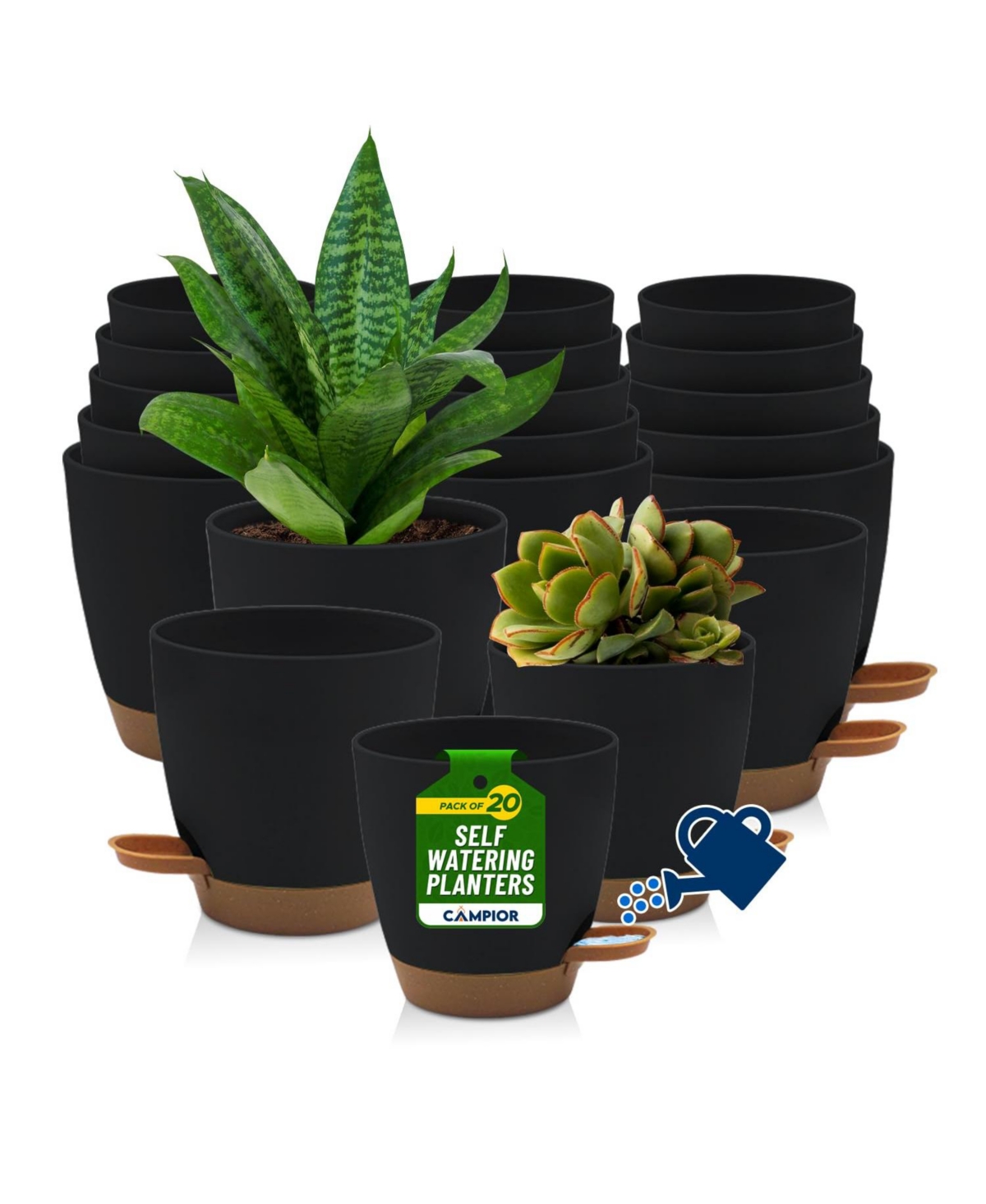Click here for Lifemaster Black Self Watering Pots 20 Pack  Indoo... prices