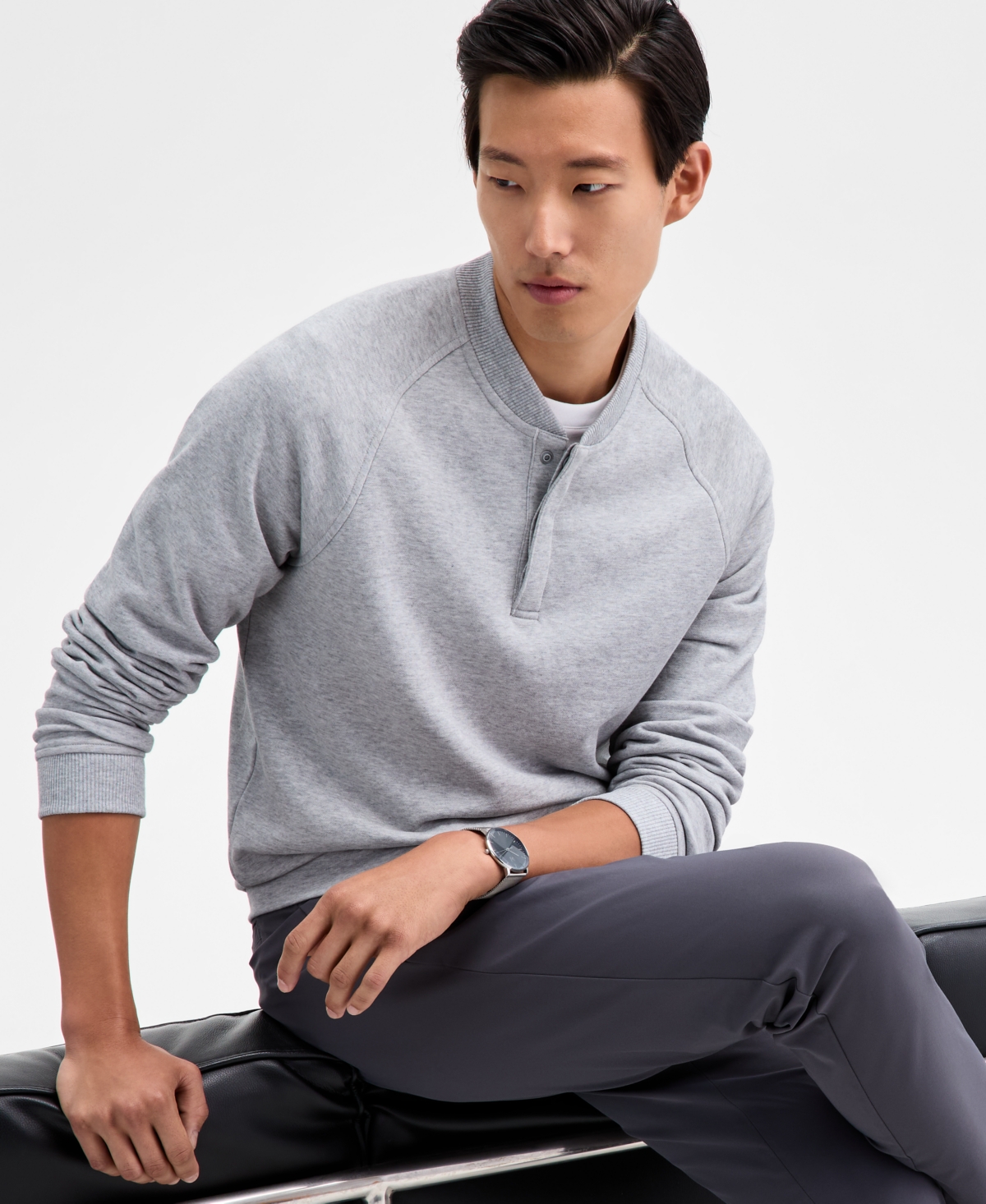 Click here for Alfani Mens Long Sleeve Quarter-Snap French Terry... prices