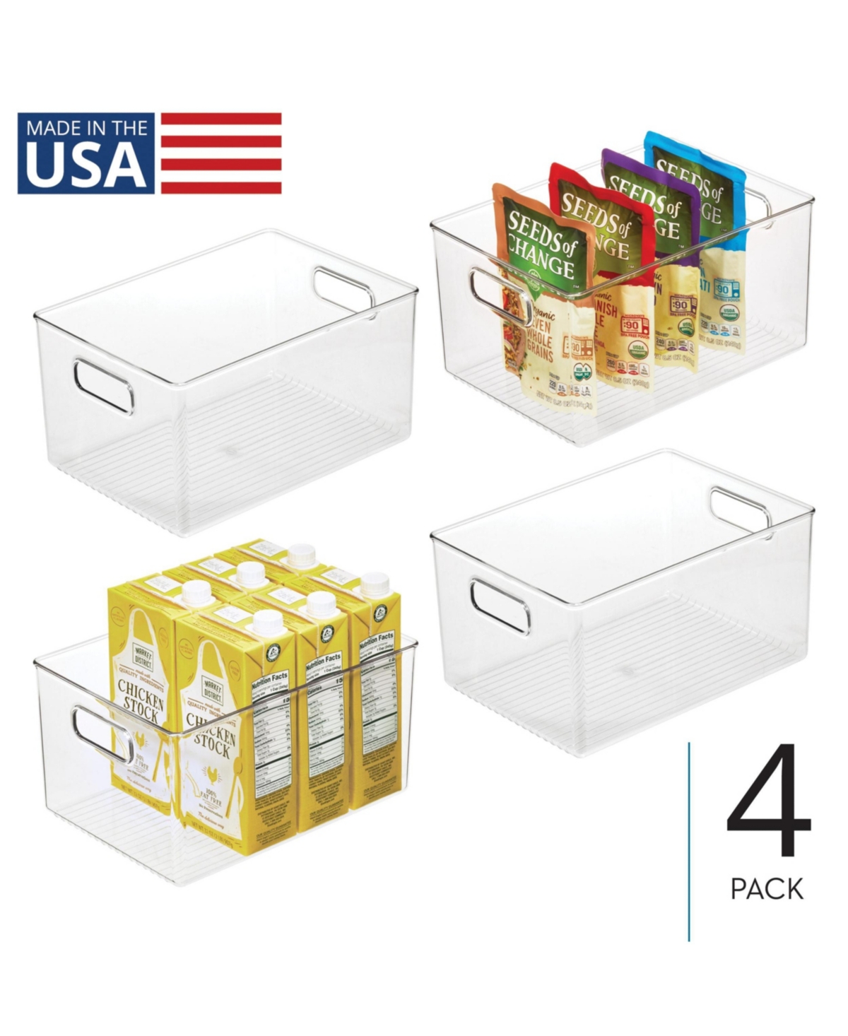 Click here for iDesign Pantry Storage Bin with Handles  Set of 4... prices