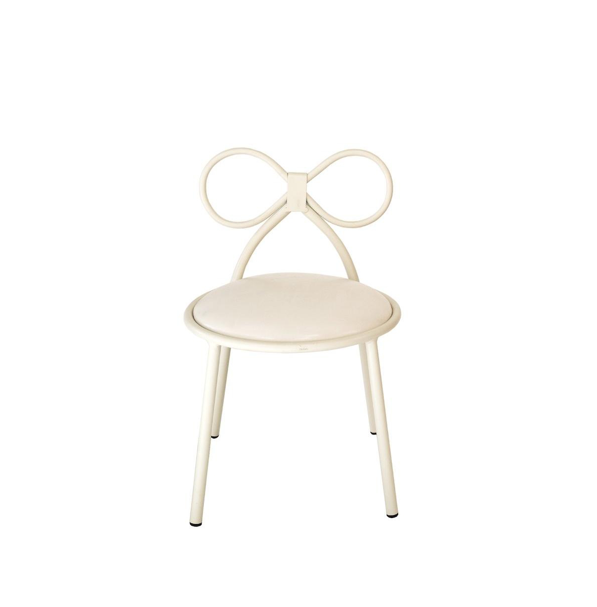 Click here for Csp Set Of 1 Metal Kids Bow Chair With White Vinyl... prices
