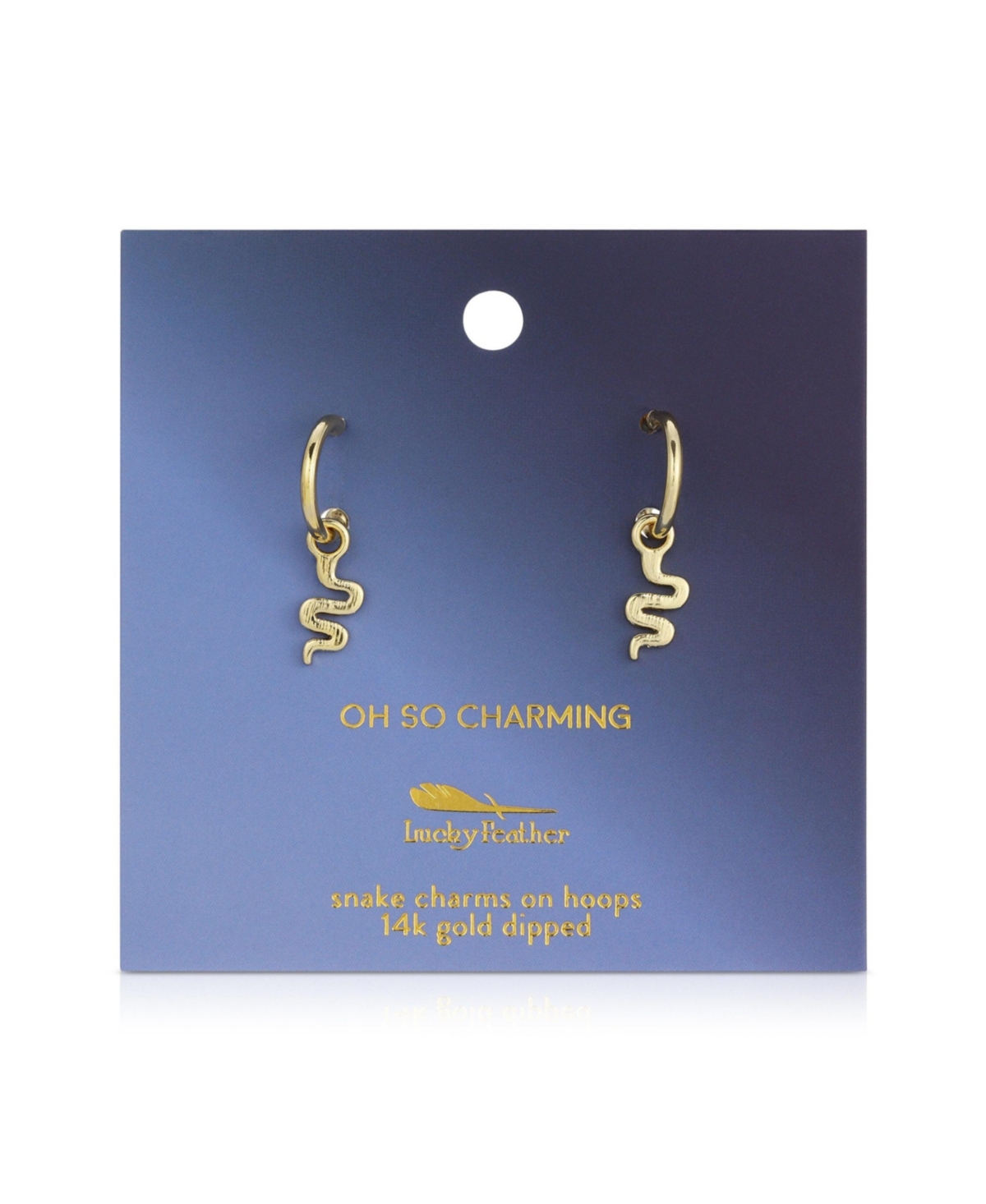 Click here for Lucky Feather Hoops with Drop - Snake - Oh So Char... prices