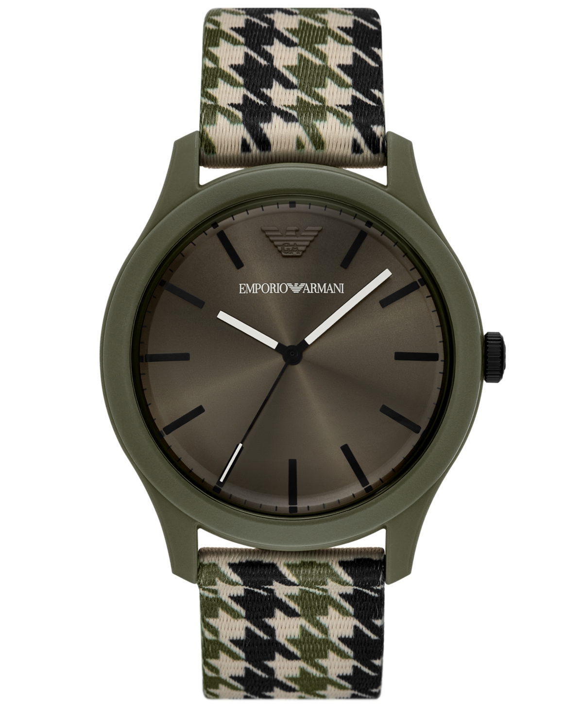 Click here for Emporio Armani Mens Green Tri-Tone Textile Strap W... prices