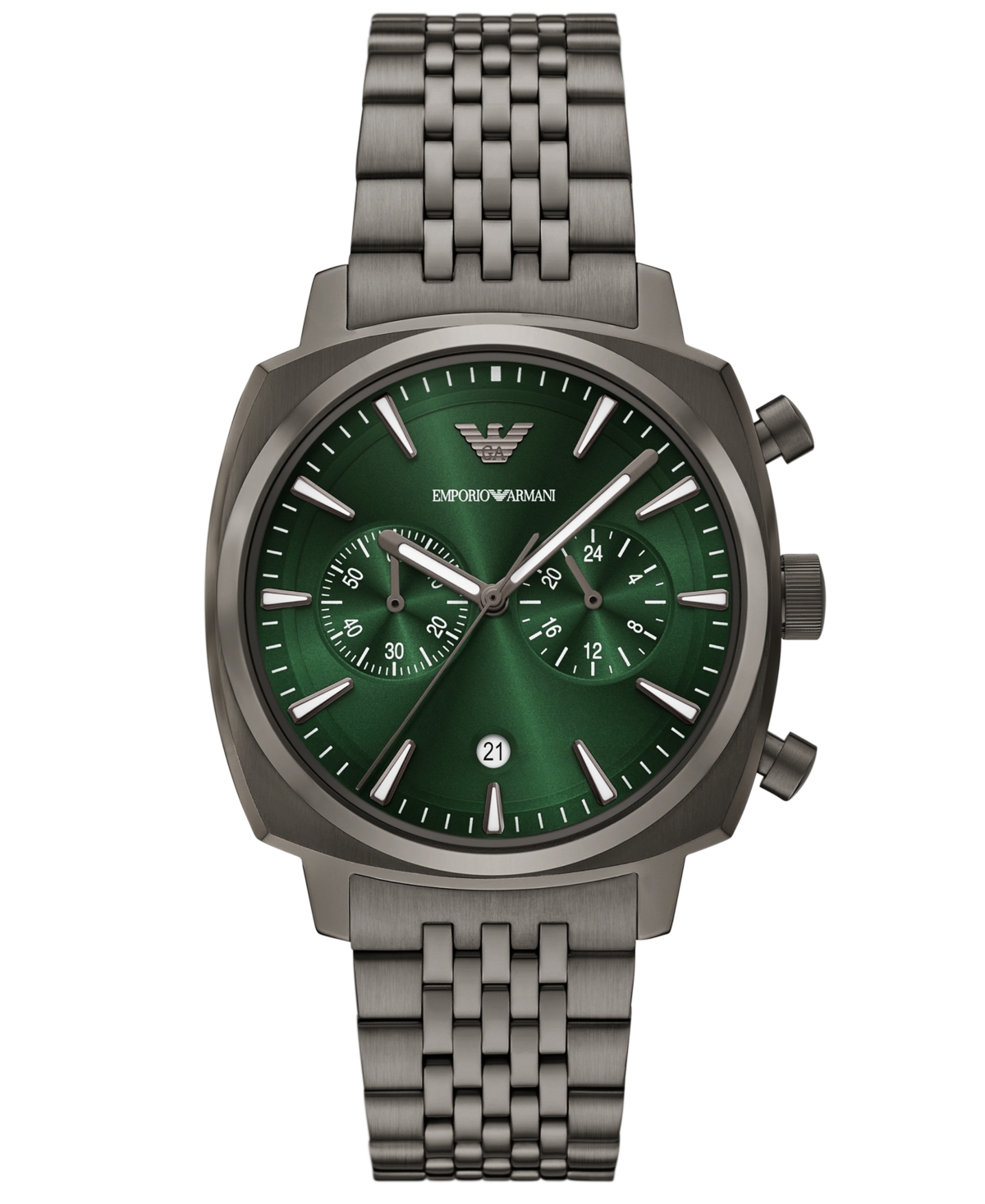 Click here for Emporio Armani Mens Chronograph Gunmetal-Tone Stai... prices