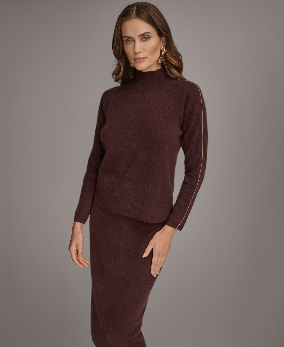 Click here for Donna Karan New York Womens Mock Neck Cashmere Swe... prices