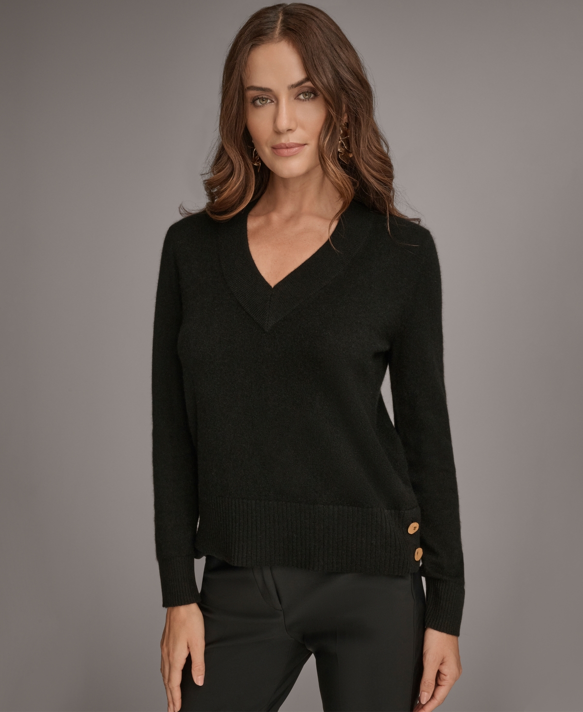 Click here for Donna Karan New York Womens V-Neck Cashmere Sweate... prices