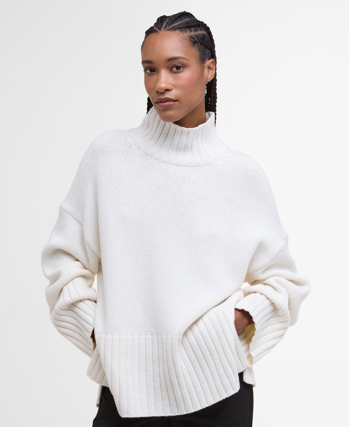 Click here for Barbour Womens Drop Shoulder Jumper - White prices