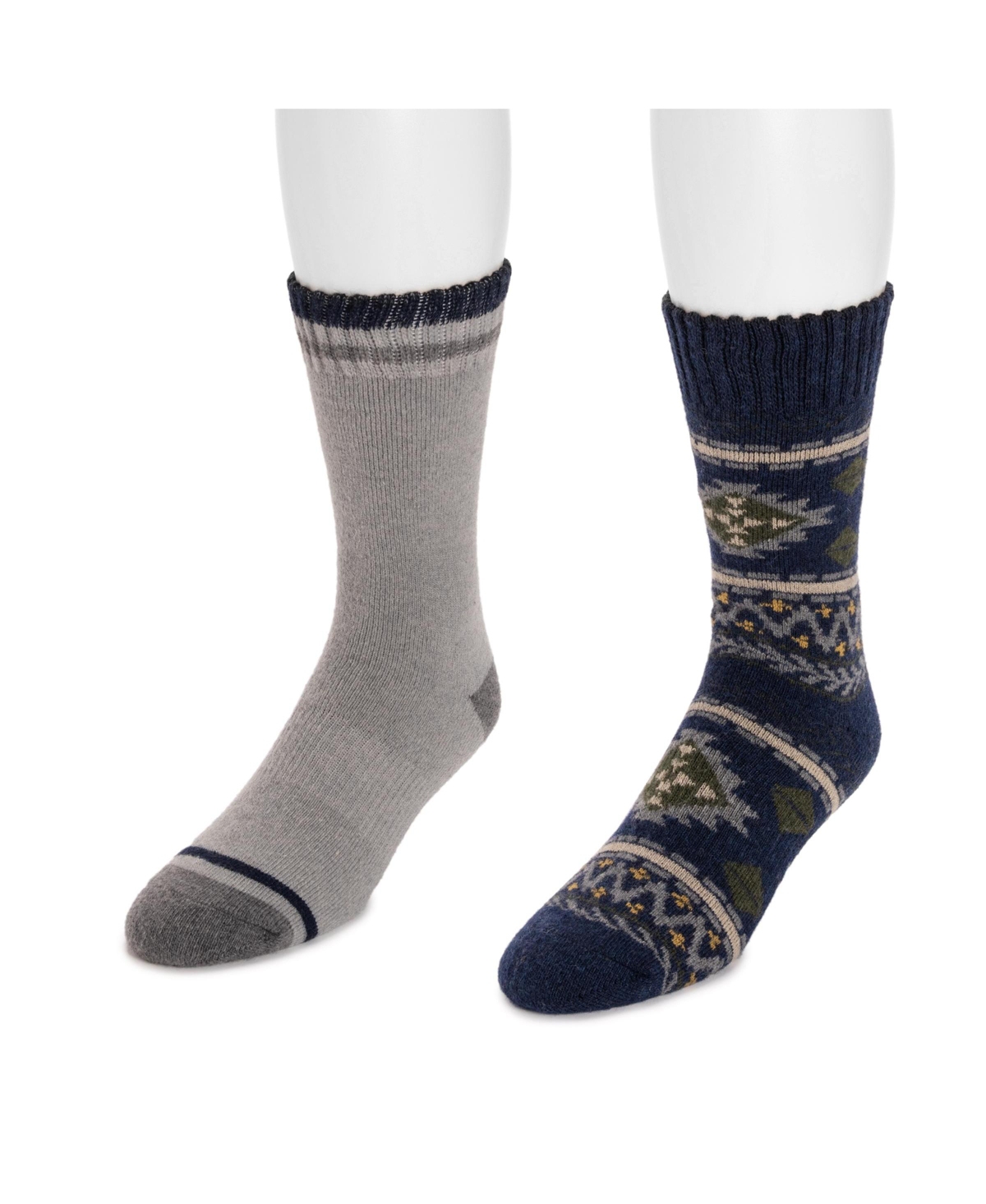 Click here for Muk Luks Mens Wool Socks (2 Pair Pack) - Ebony/dk... prices