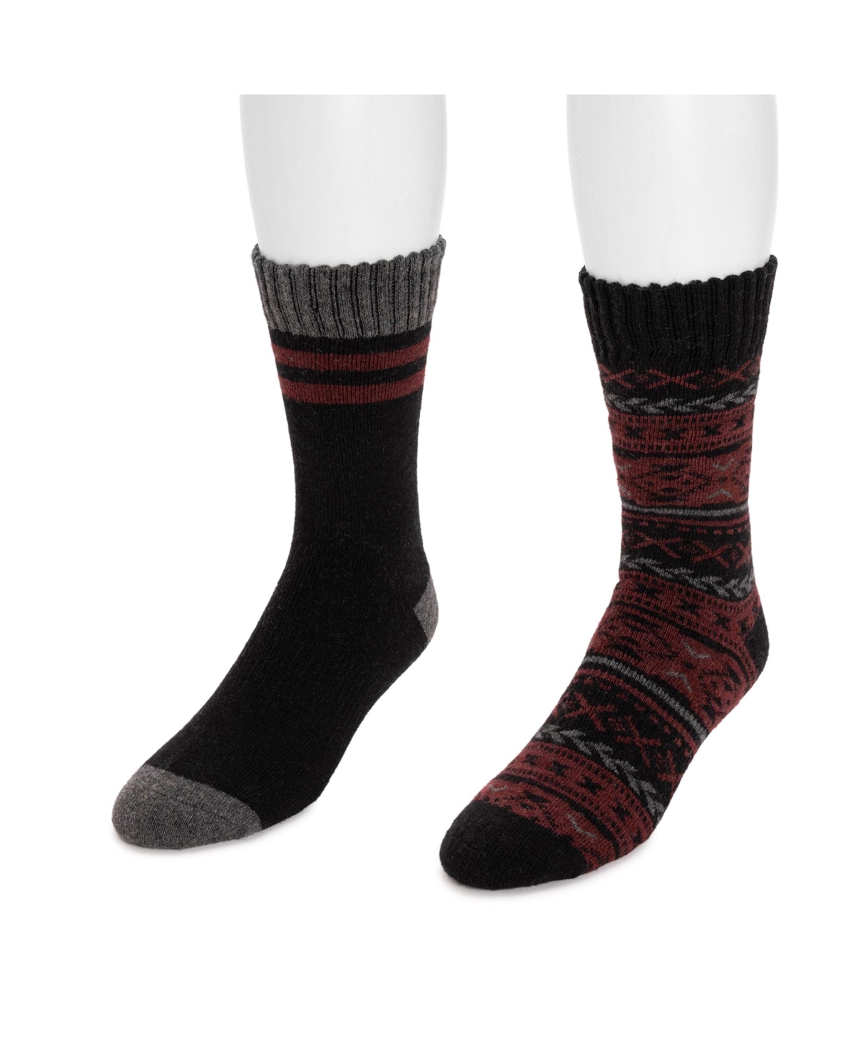 Click here for Muk Luks Mens 2 Pair Pack Wool Socks - Radicchio/e... prices