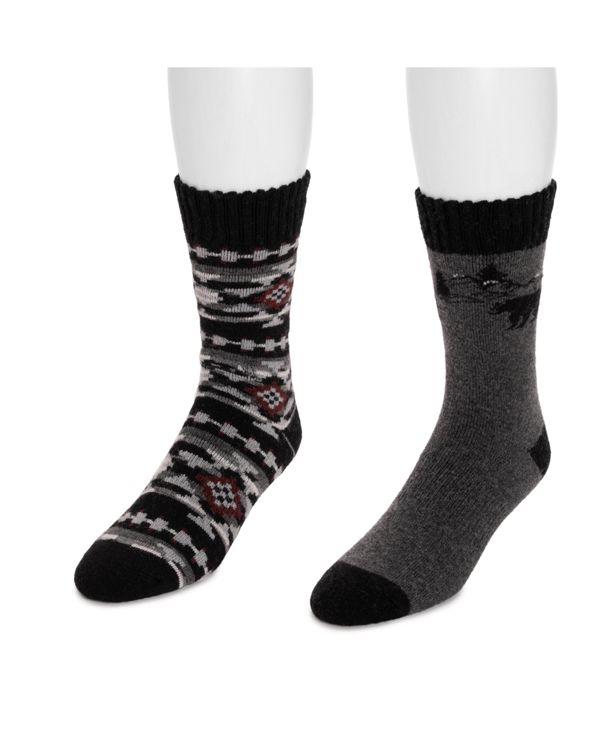 Click here for Muk Luks Mens Wool Socks (2 Pair Pack) - Navy/md g... prices