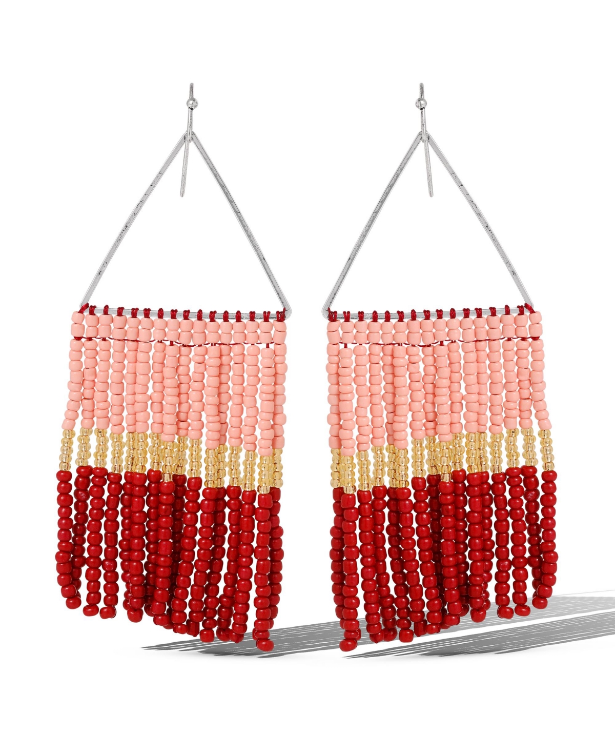 Click here for Jessica Simpson Pink and Red Ombre Beaded Fringe E... prices