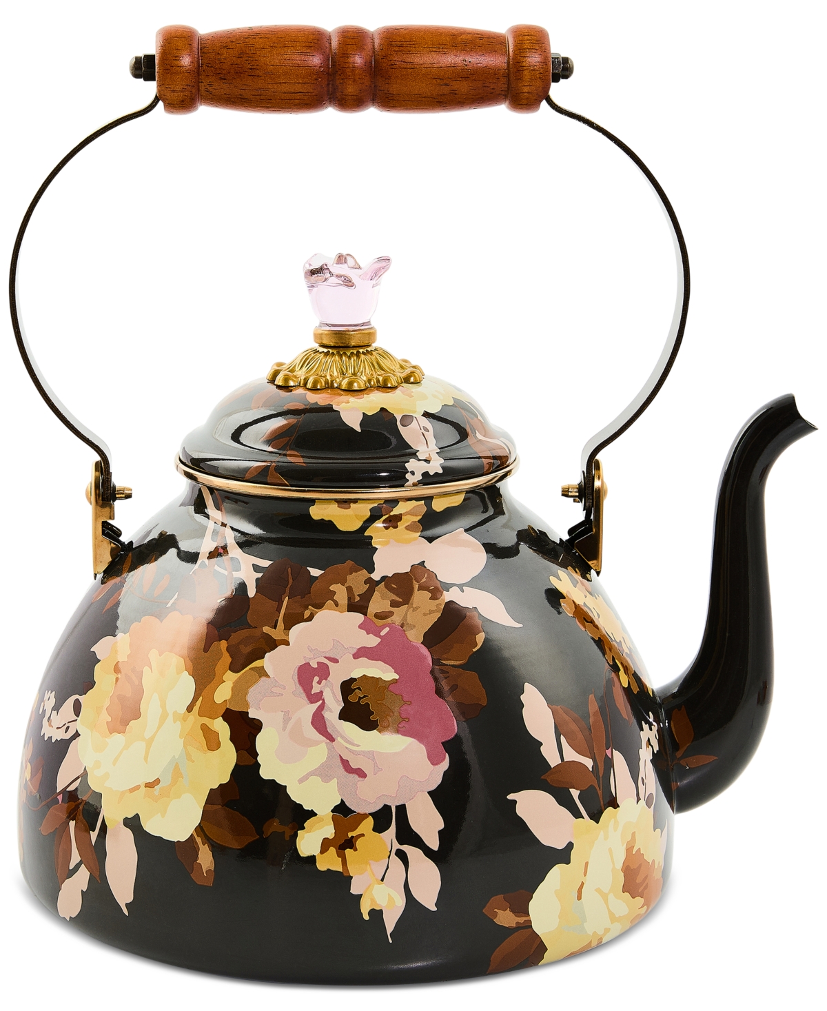 Click here for Mackenzie-Childs Wild Rose Brown 3-Qt. Tea Kettle... prices