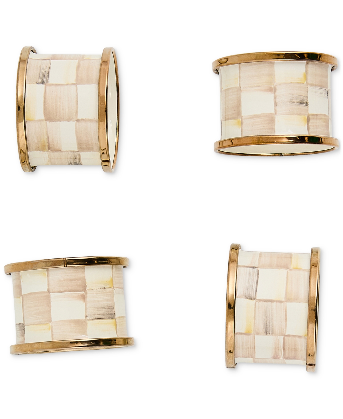 Click here for MacKenzie-Childs Mocha Check Napkin Rings  Set of... prices