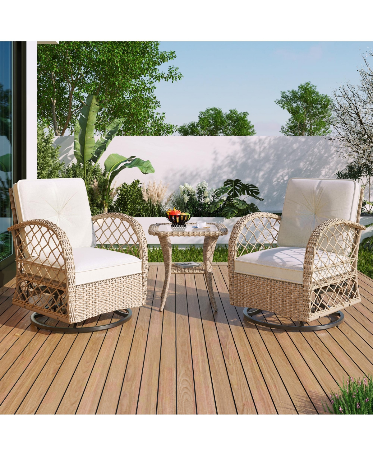 Click here for Flynama 3-piece Outdoor Chair&Table Set Chat Set 2... prices