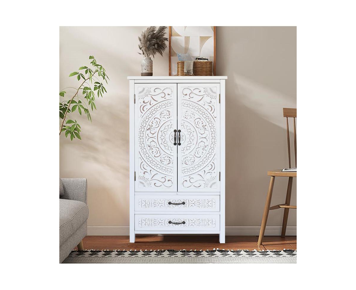 Click here for Casainc 27" Accent Tall White Storage Cabinet... prices