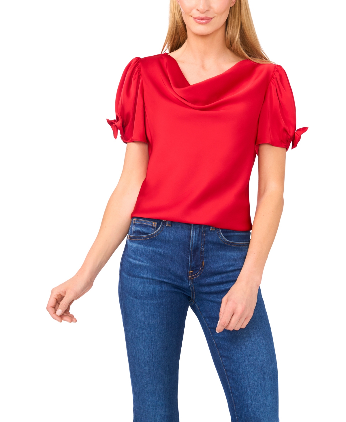 Click here for CeCe Womens Cowl Neck Bubble Short Sleeves Top - S... prices