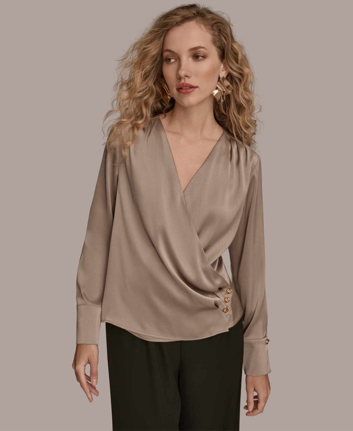 Click here for Donna Karan New York Womens Petite V-Neck with Bar... prices