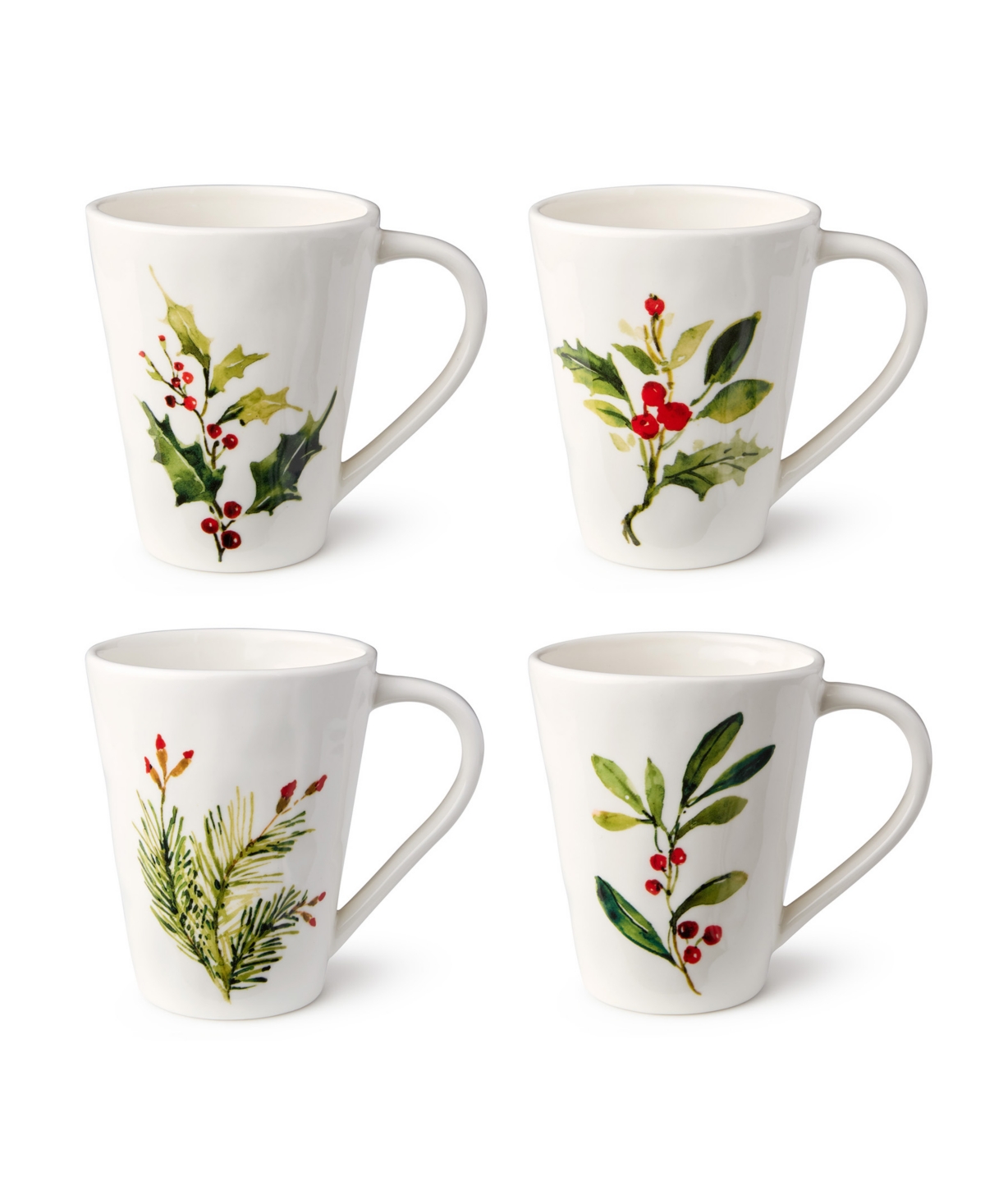 Click here for Certified International Holly Vines Mugs  Set of 4... prices