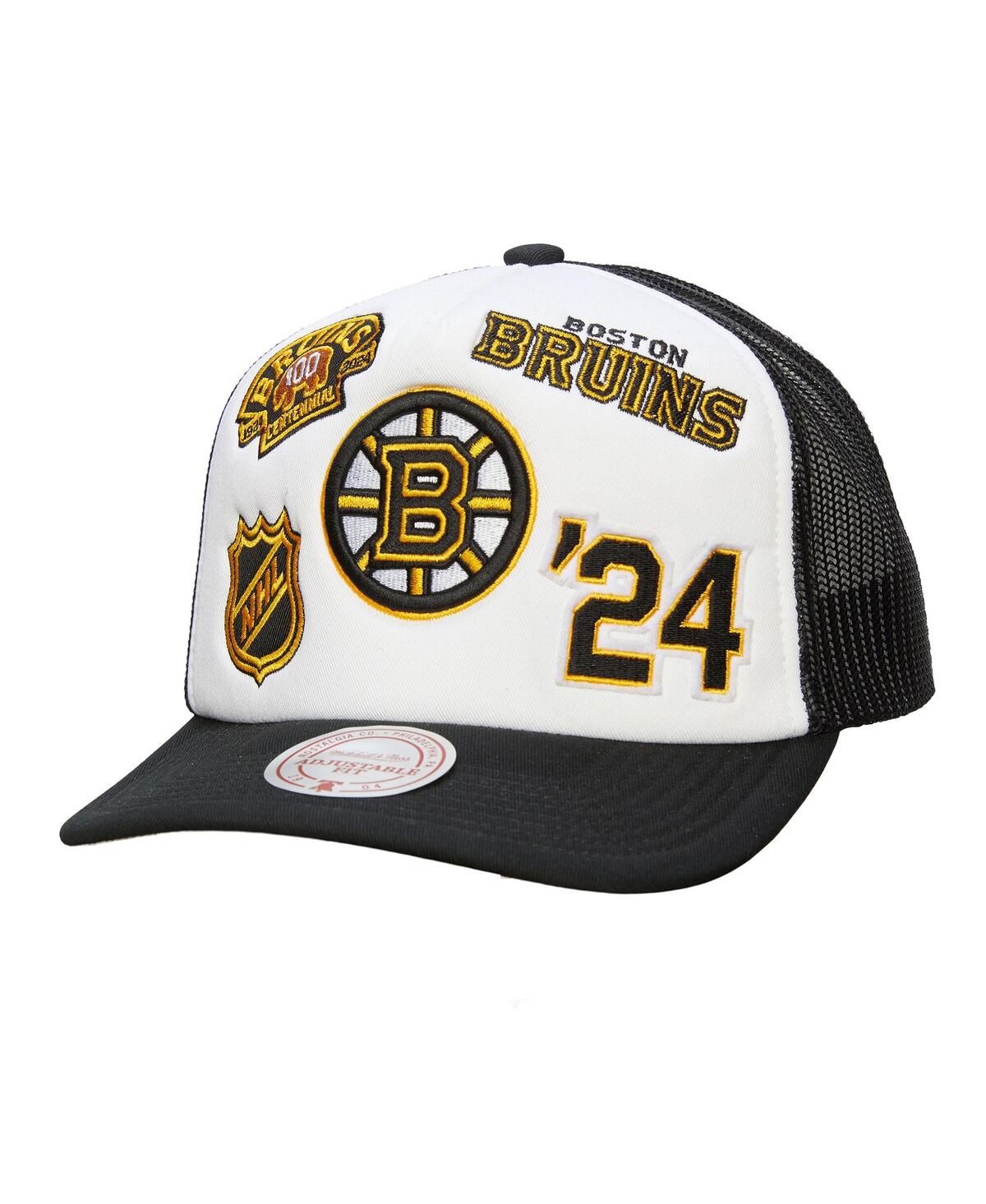Click here for Mitchell & Ness Mens White/Black Boston Bruins Gri... prices