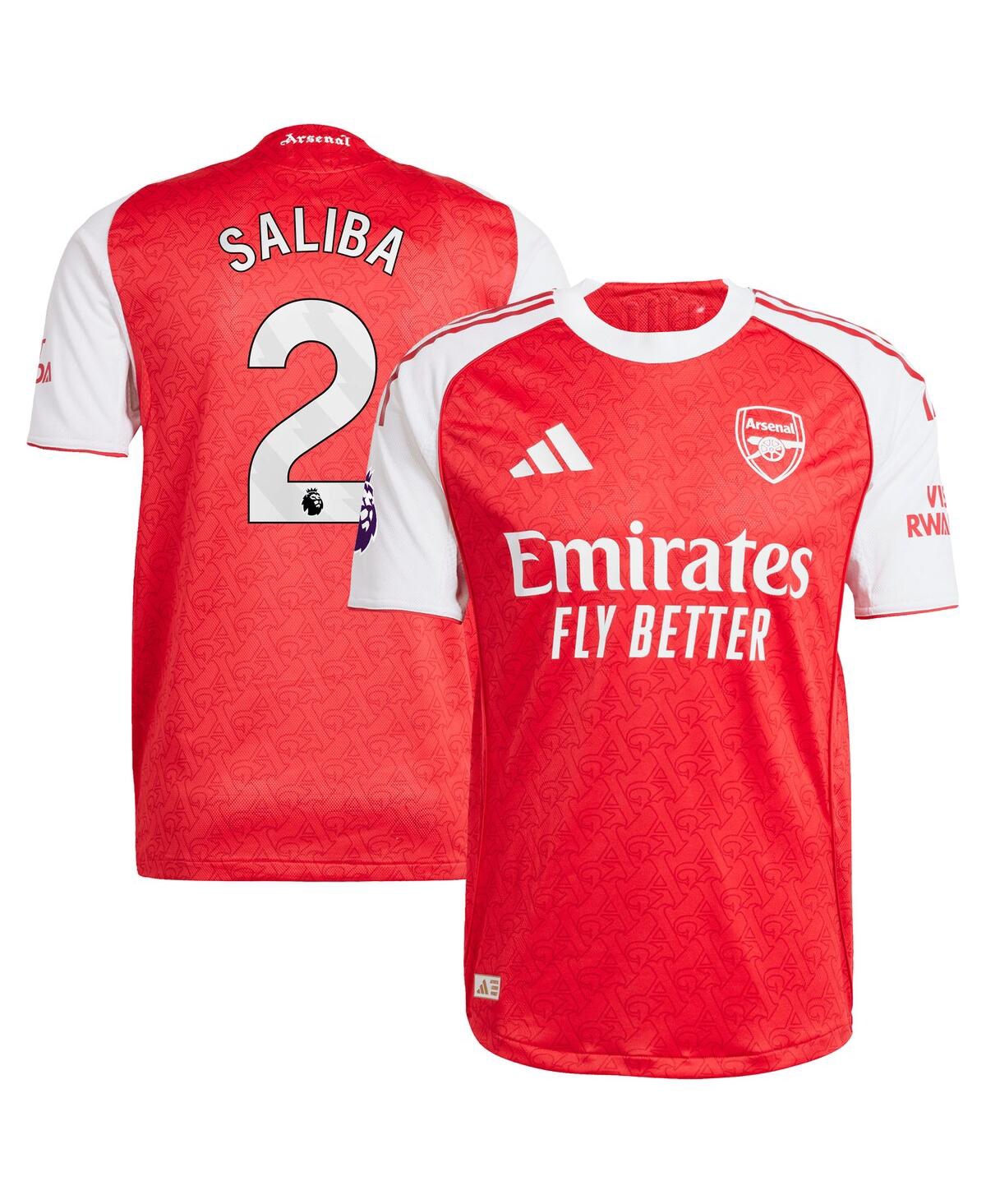 Click here for Adidas Mens William Saliba Red Arsenal 2025/26 Hom... prices