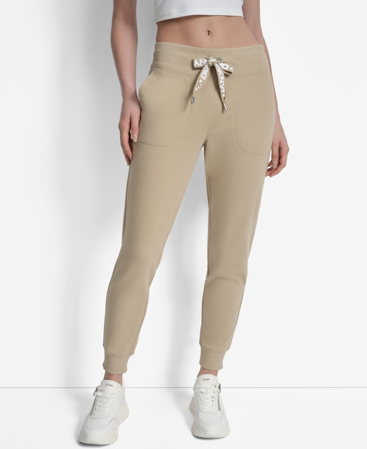 Click here for Dkny Sport Womens Logo-Drawstring High-Rise Jogger... prices