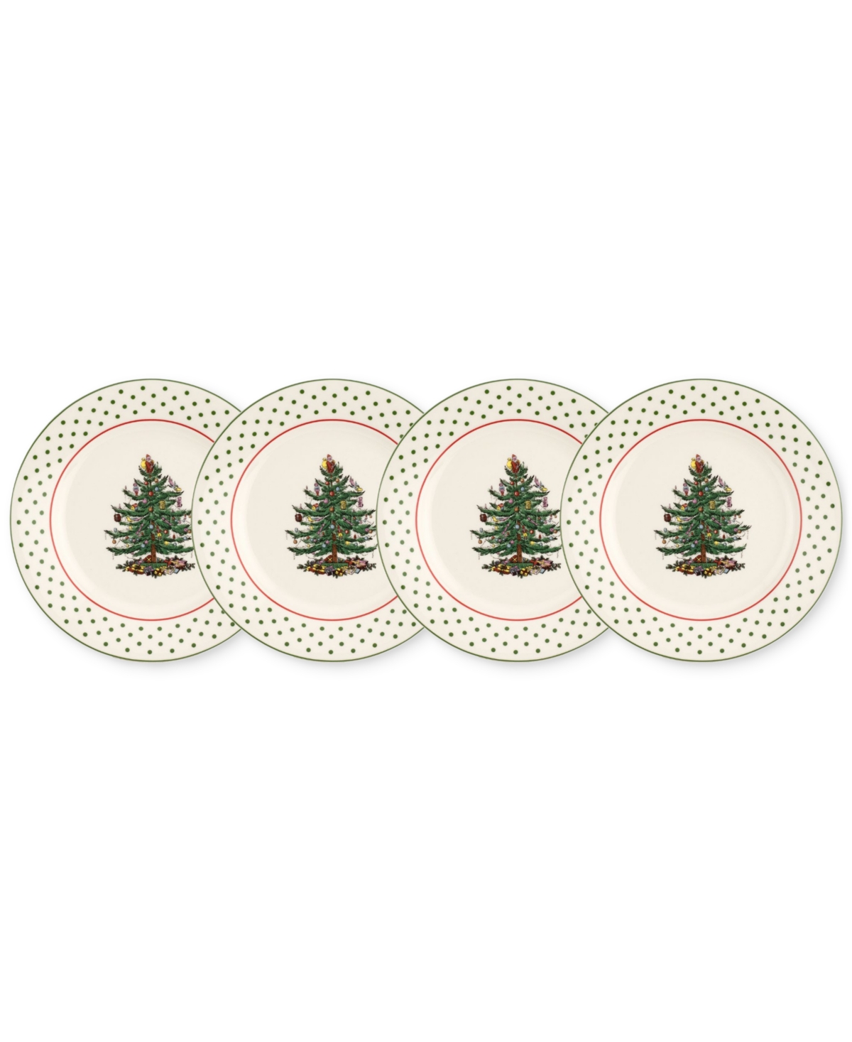 Click here for Spode Christmas Tree Polka Dot Dessert Plates  Set... prices