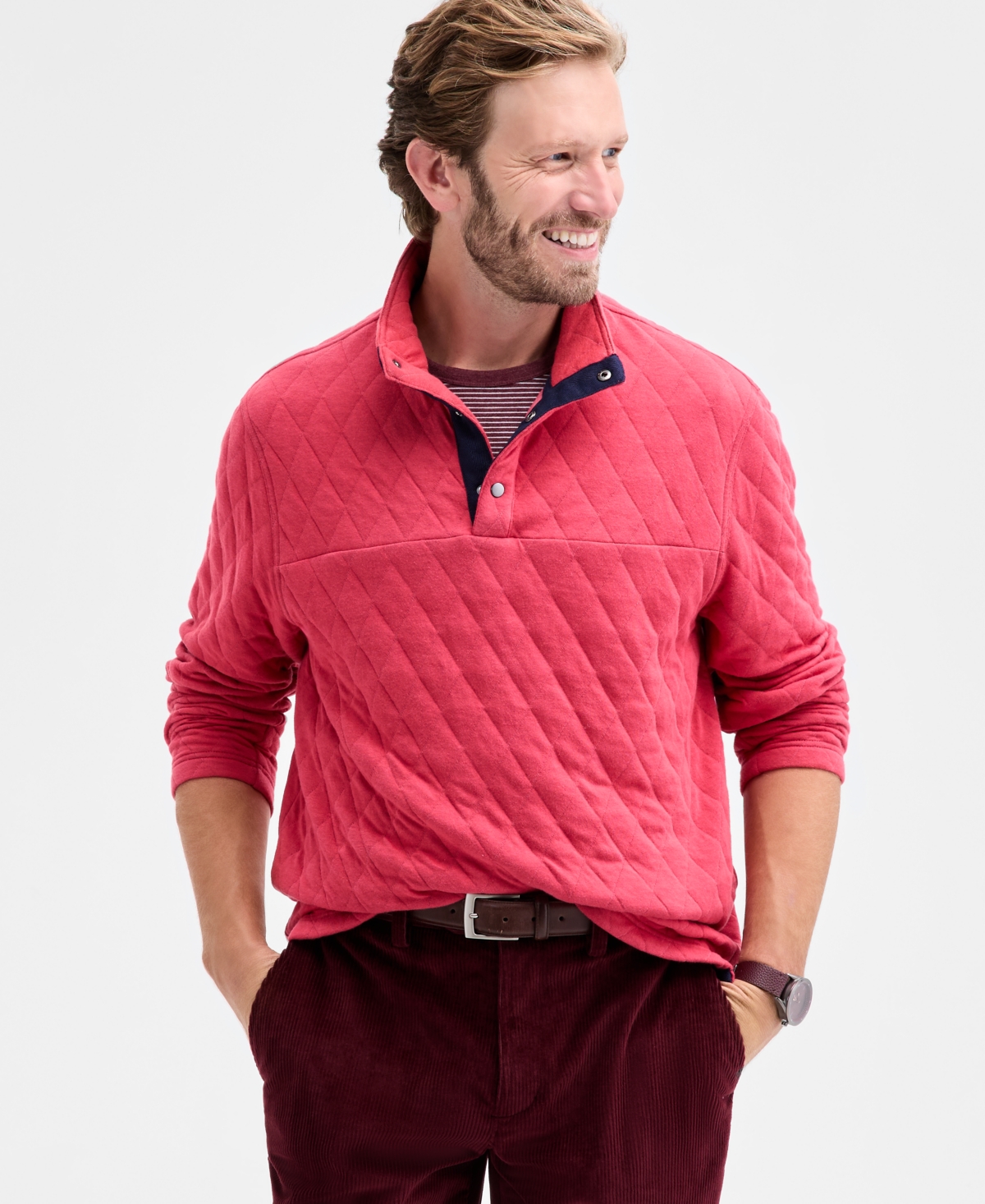 Click here for Club Room Mens Quilted Snap Mock Neck Sweater  Mac... prices