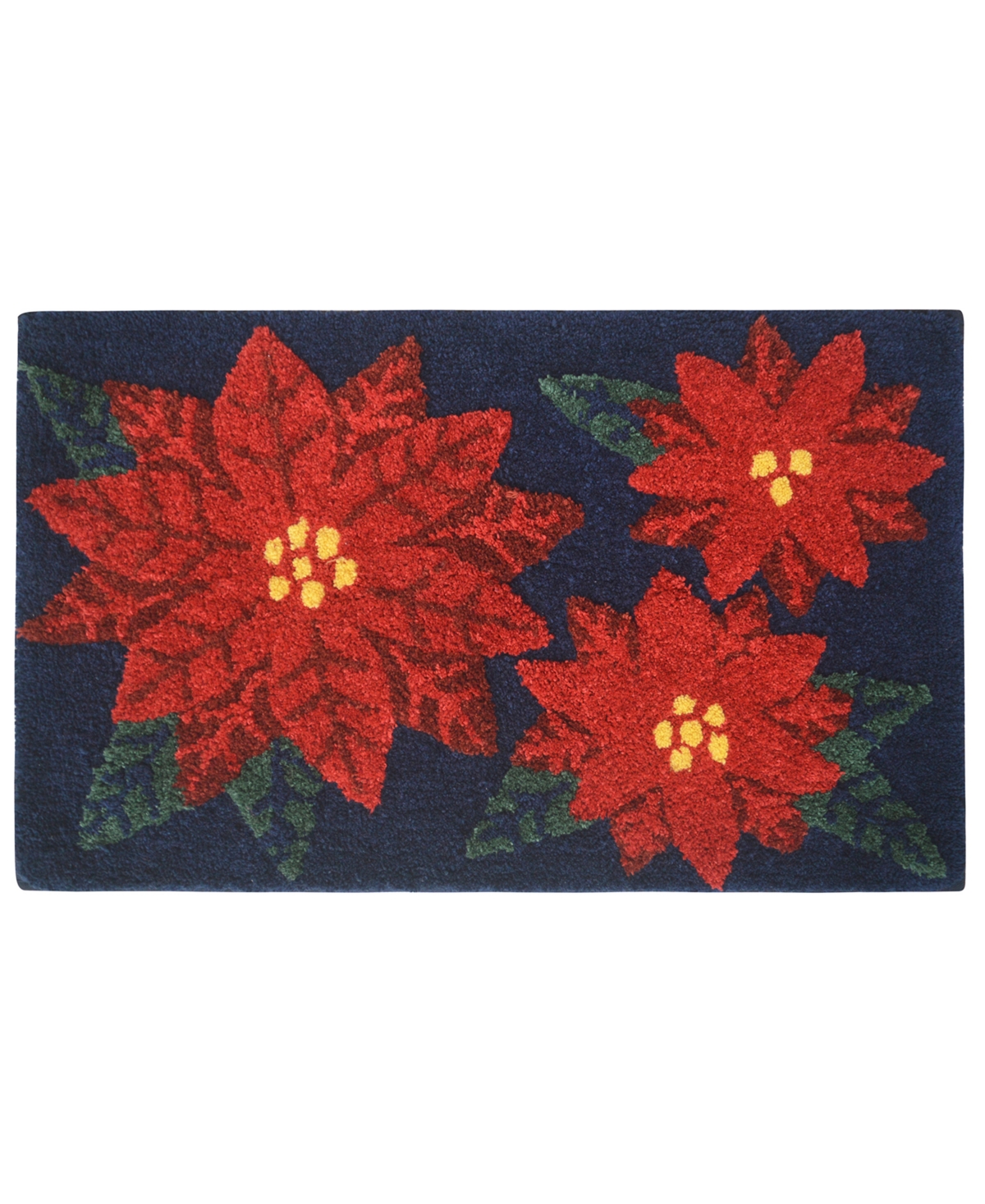 Click here for Holly Bells Poinsettia Bath Rug  20 x 32 - Red prices