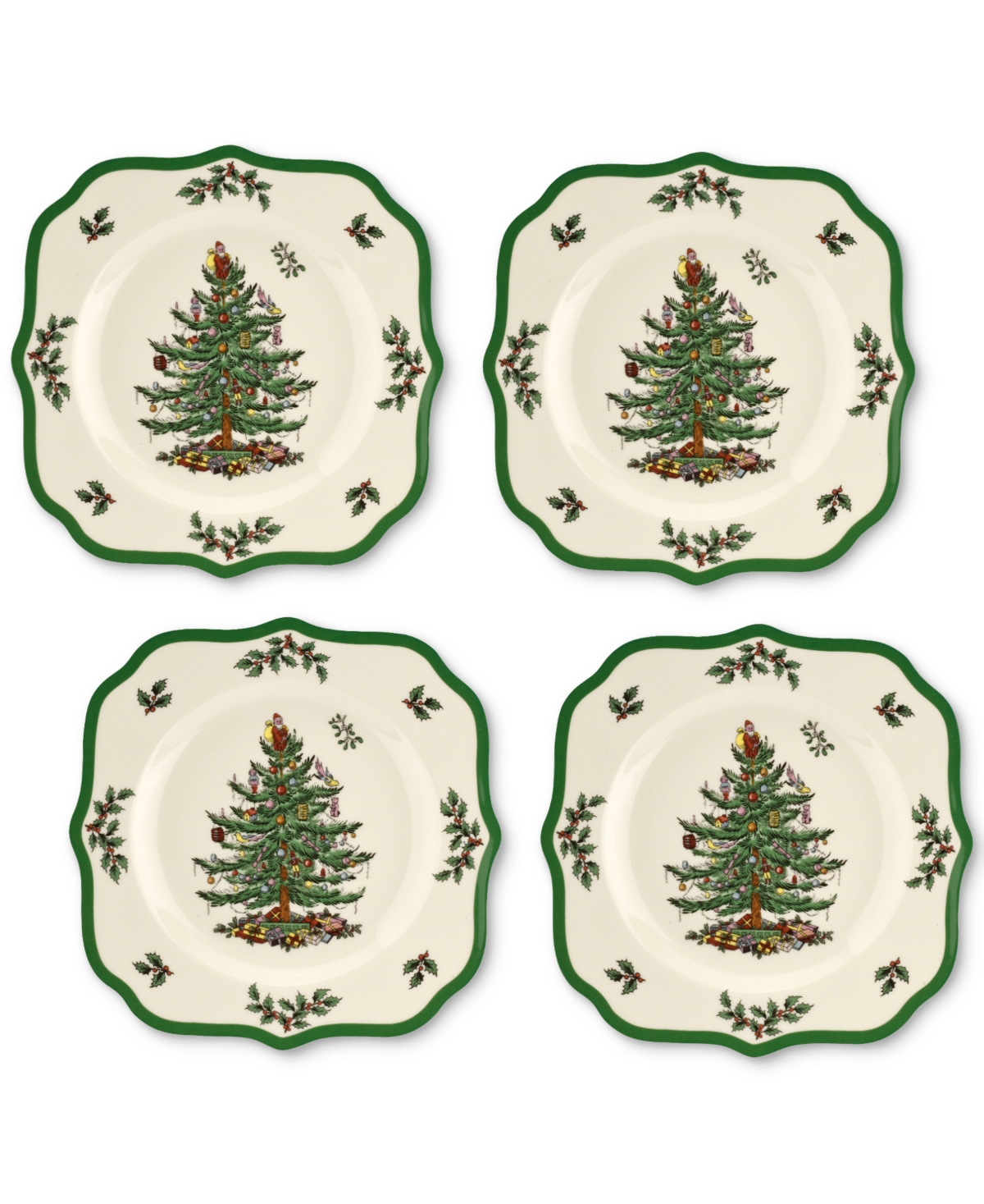 Click here for Spode Christmas Tree Scalloped Salad Plates  Set o... prices