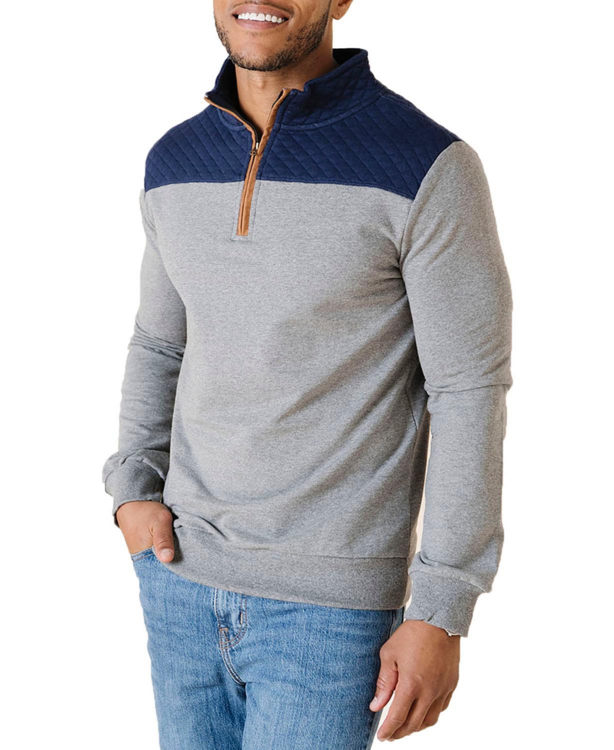 Click here for Hope & Henry Mens Organic French Terry Half Zip Pu... prices