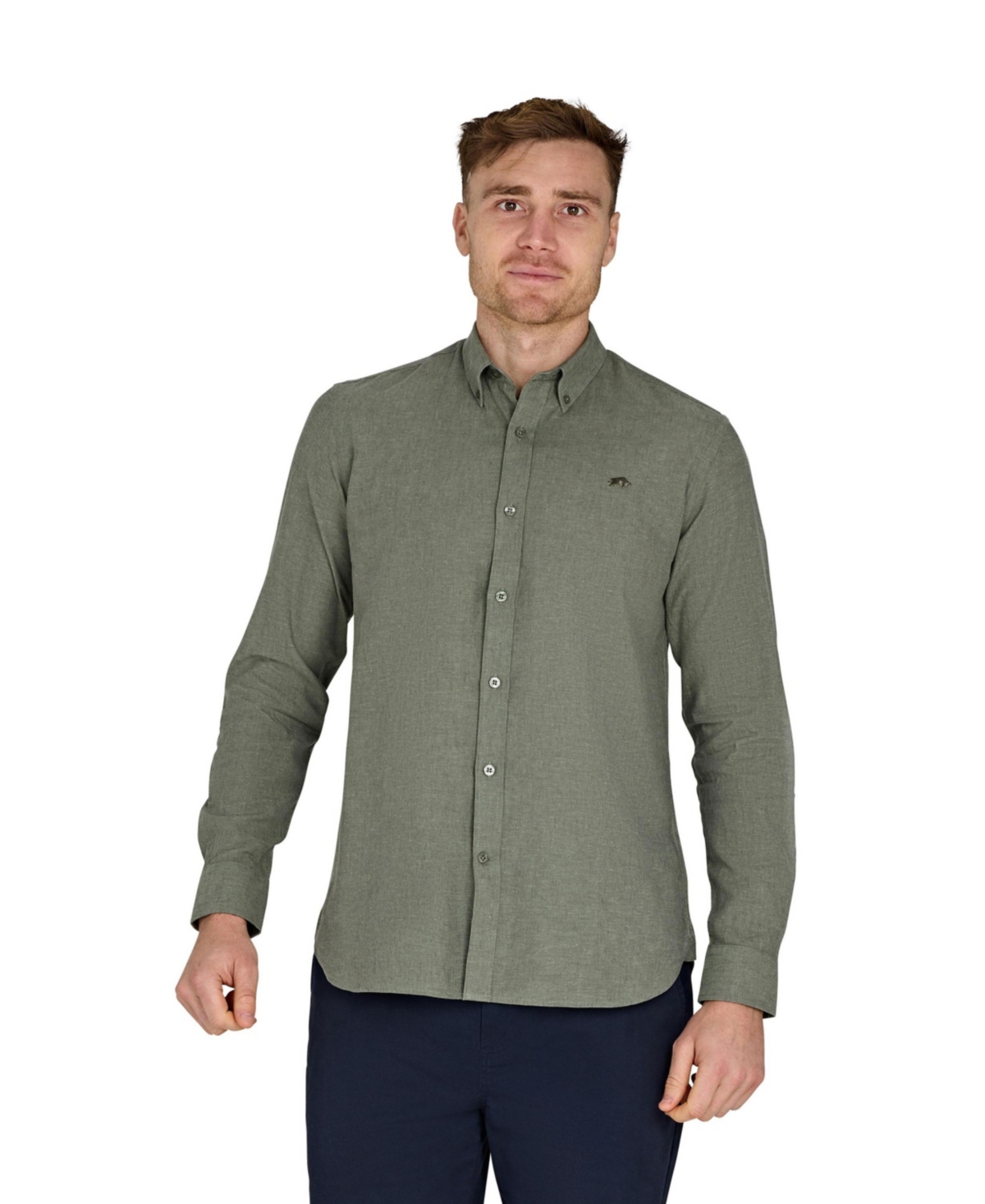 Click here for Raging Bull Mens Long Sleeve Linen Shirt - Olive prices
