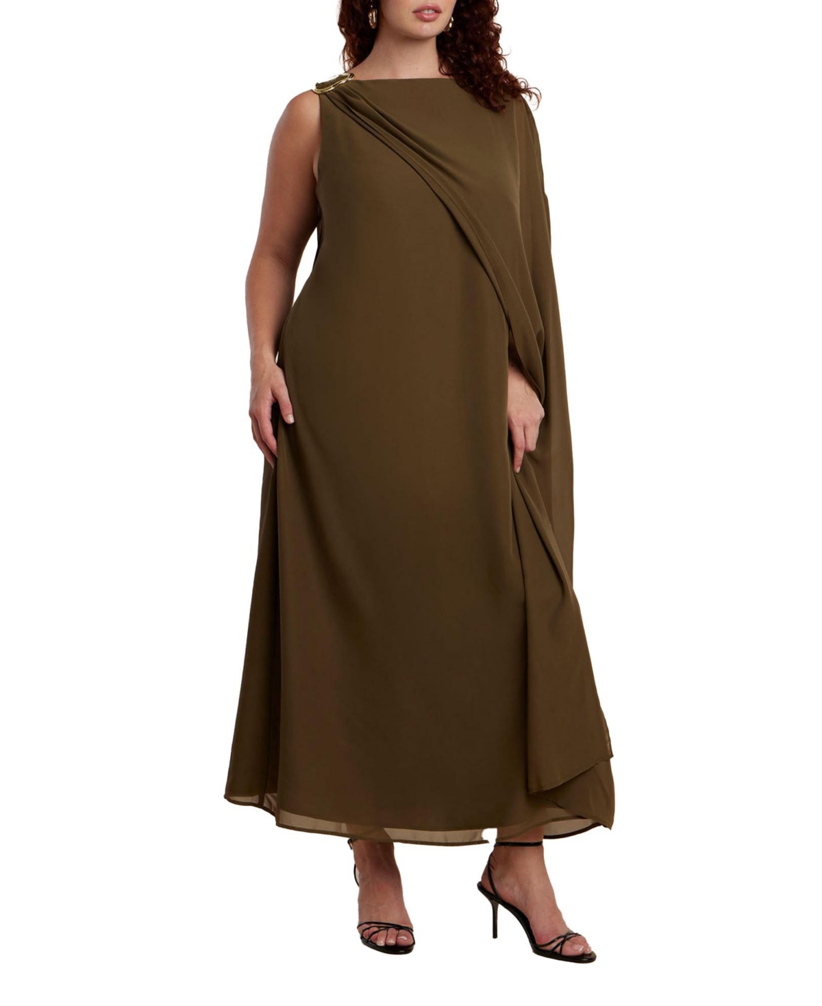 Click here for Eloquii Womens Plus Size Hardware Detail Cape Maxi... prices