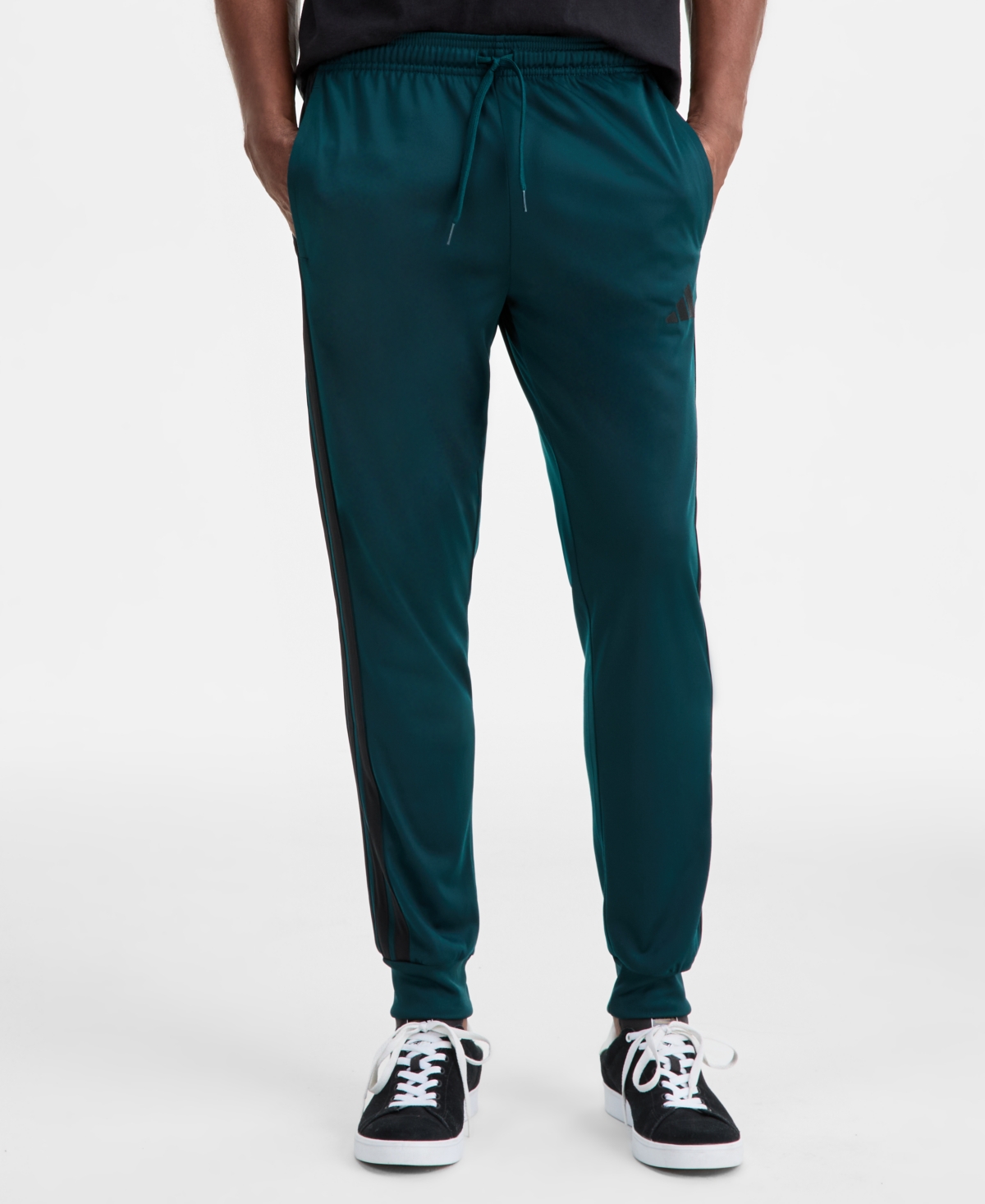 adidas Mens Regular-Fit Tapered Stripe Track Pants - Aurora Ivy