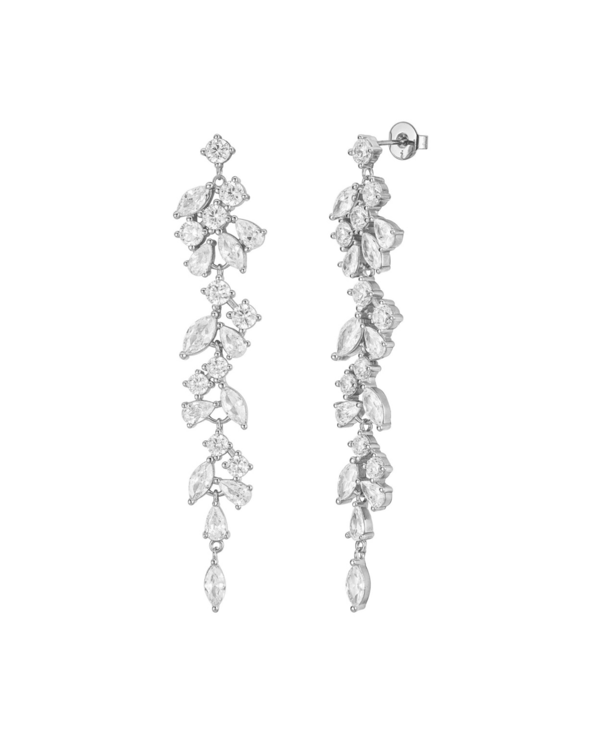 Click here for Untamed Petals Trixie Crystal Drop Earrings - Silv... prices