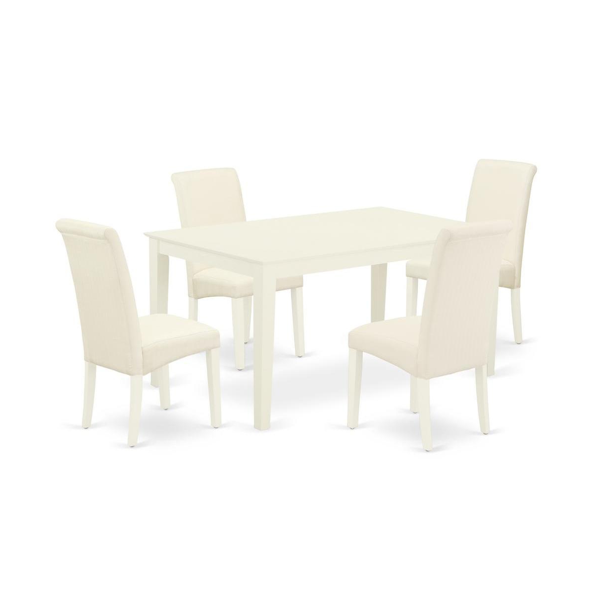 Click here for East West Furniture Dining Room Set Linen White -... prices