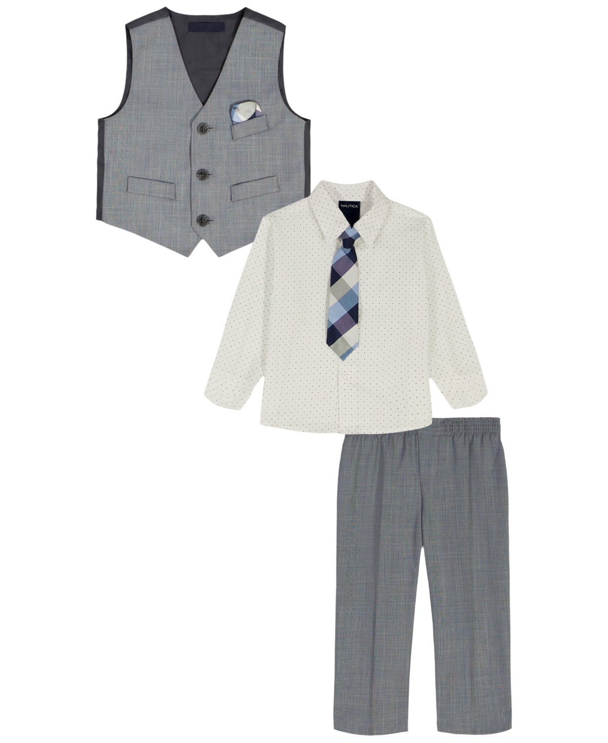 Click here for Nautica Baby Boys 4-Piece Blue Deco Sharkskin Shir... prices