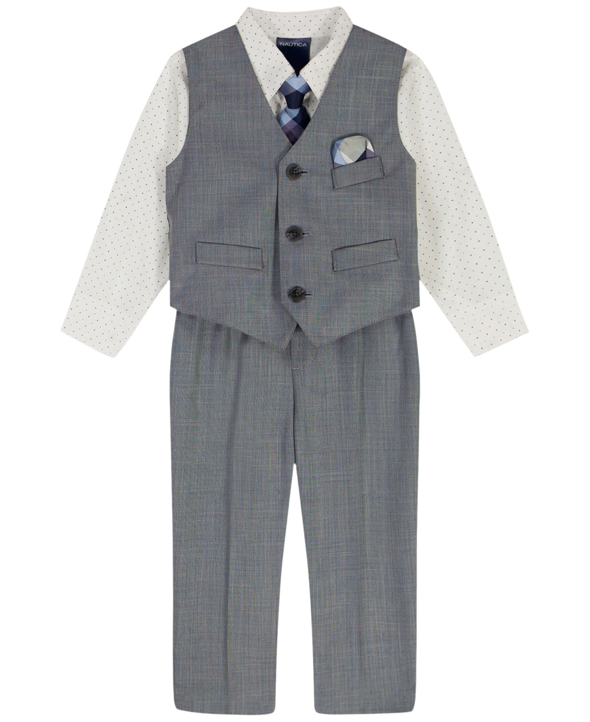 Click here for Nautica Baby Boys 4-Piece Blue Deco Sharkskin Shir... prices