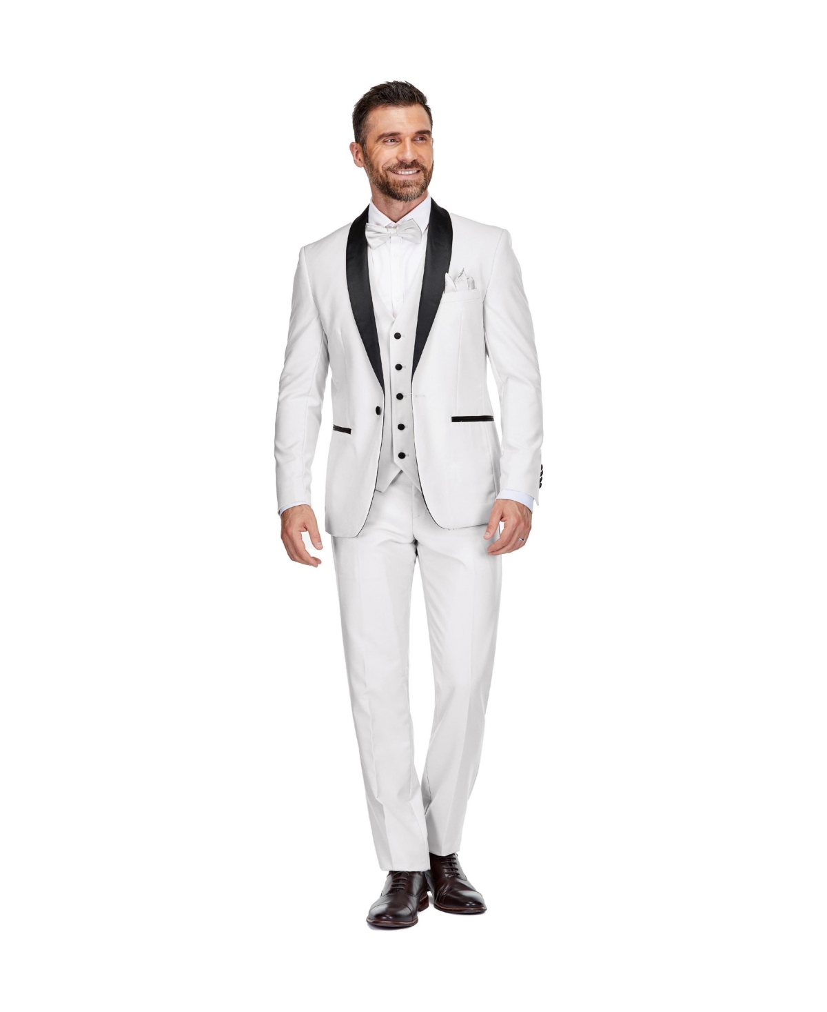 Click here for Gino Vitale Mens 3-Piece Slim Fit Shawl Lapel Tuxe... prices