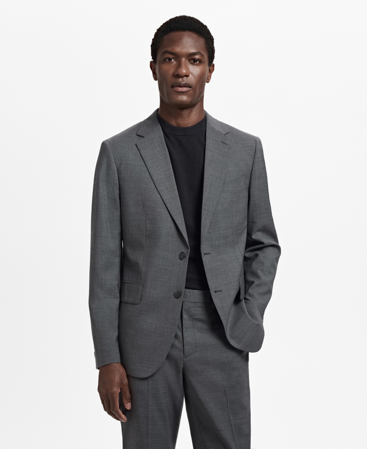 Click here for Mango Mens Turin Virgin Wool Suit Blazer - Gray prices