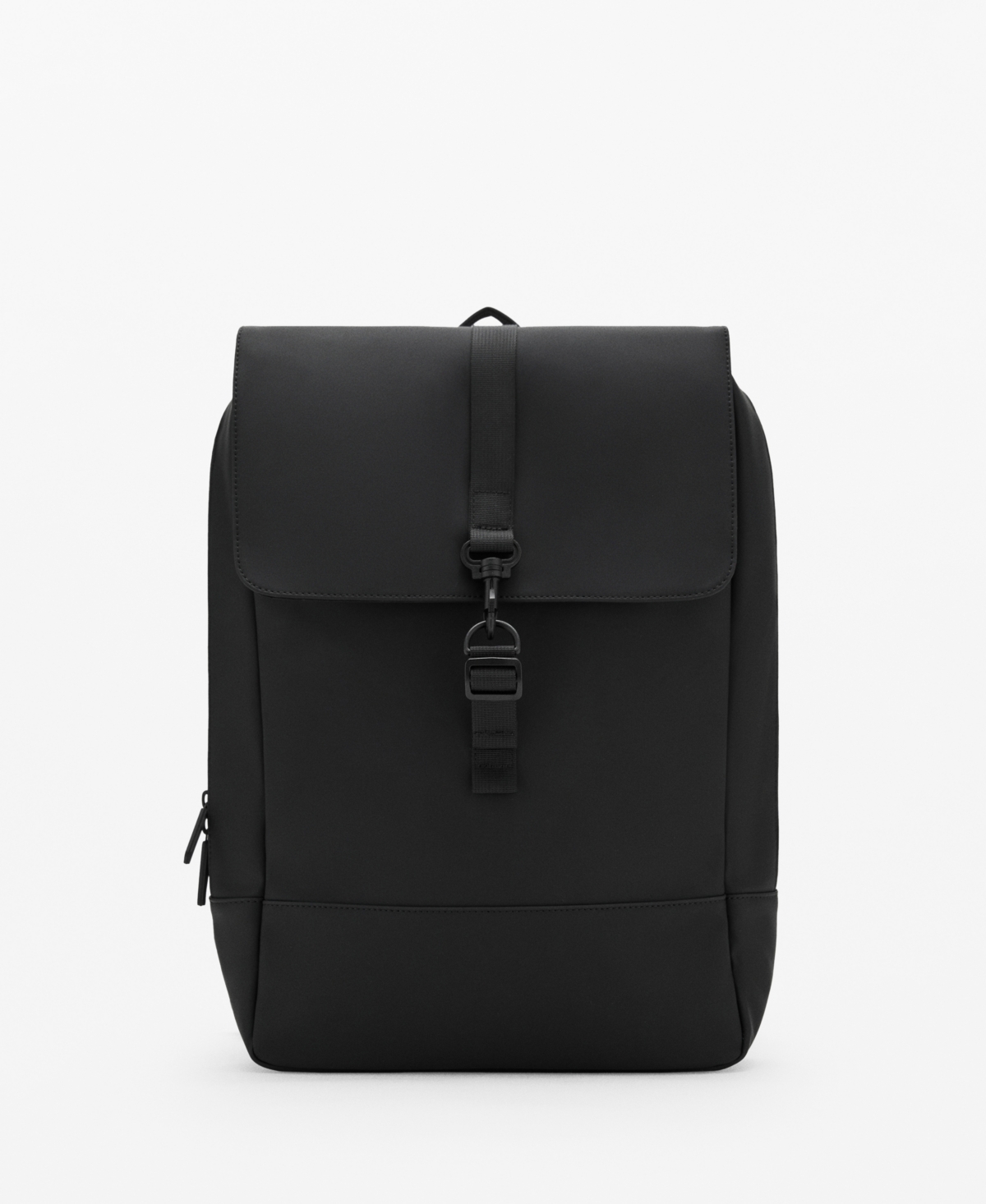 Click here for Mango Mens Rubberized Flap Closure Backpack - Blac... prices