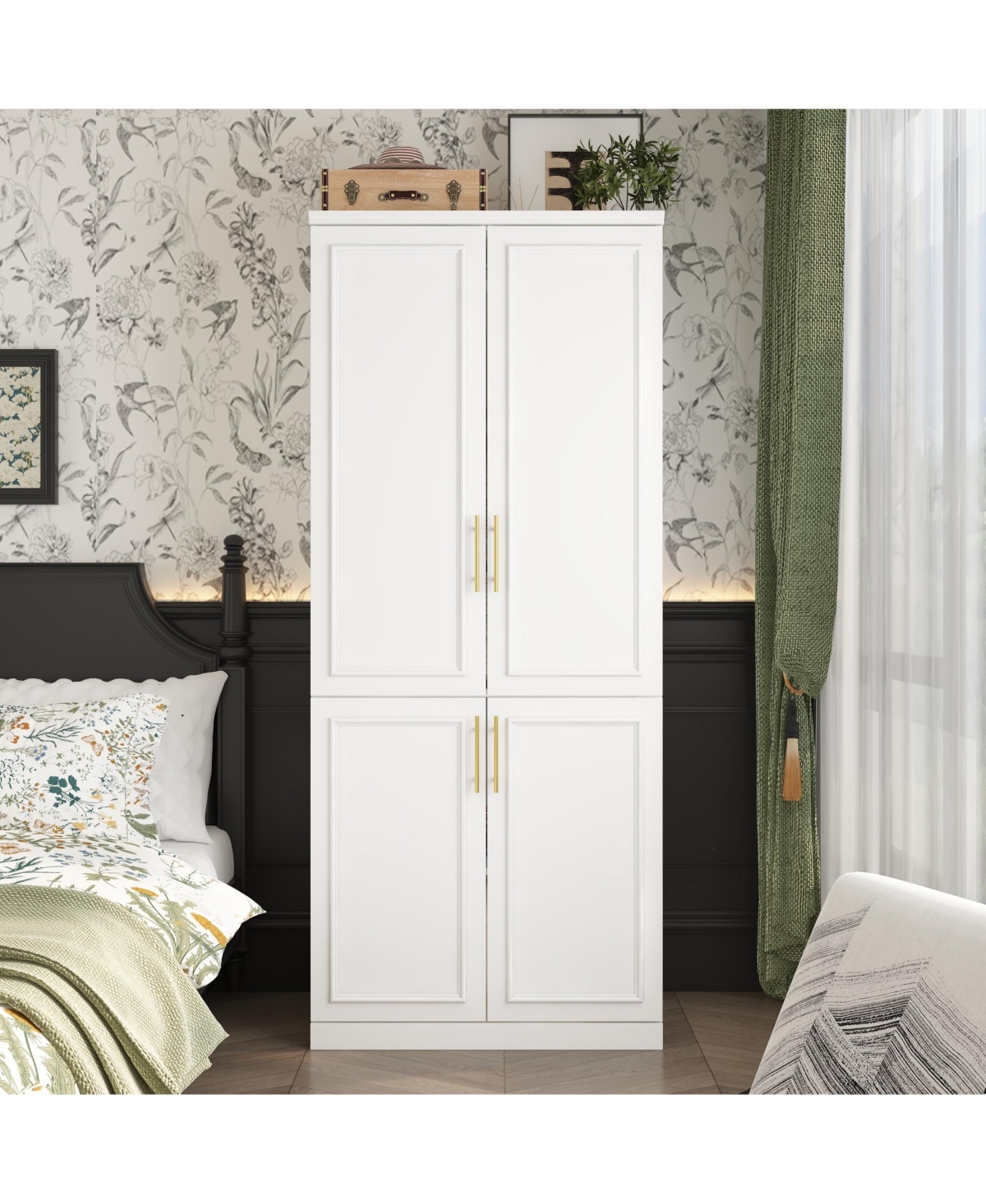 Click here for Modern white 4-door handle wardrobe  bedroom Armoi... prices