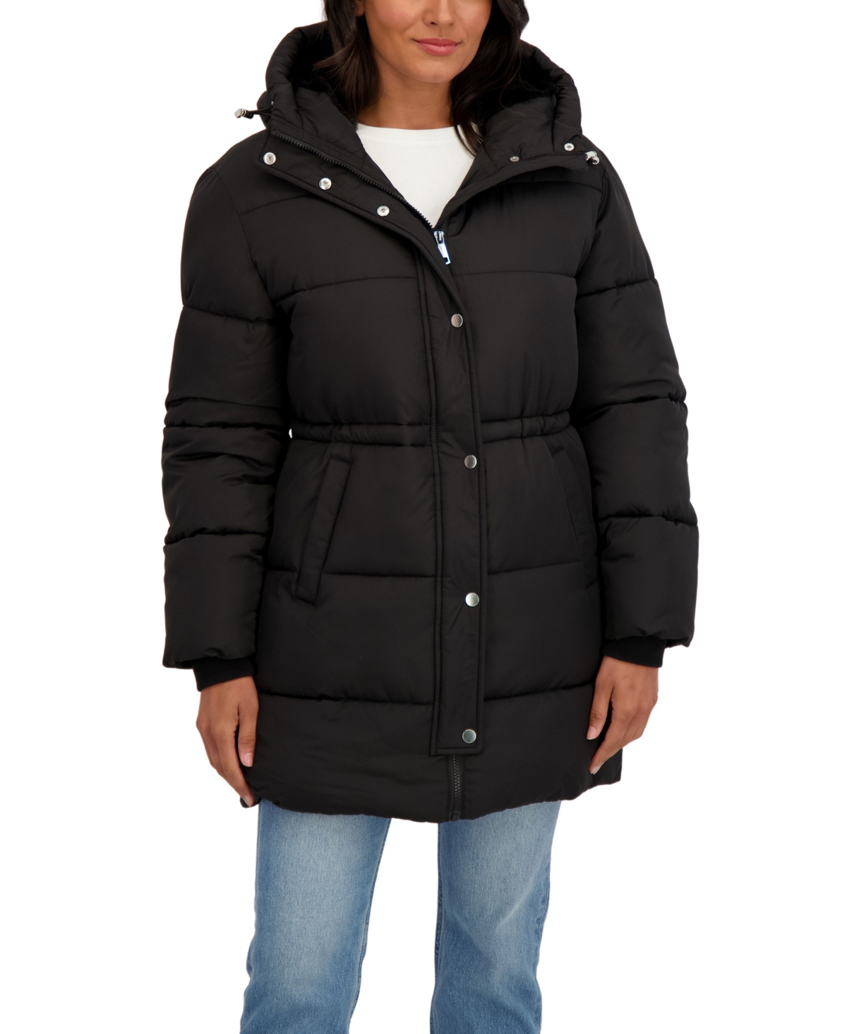 Click here for Sebby Collection Womens 3/4 Cozy Lined Hooded Puff... prices