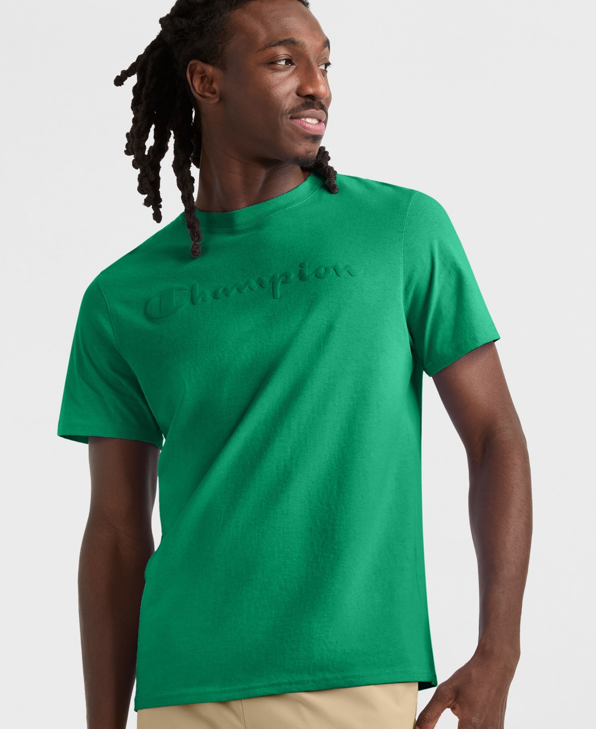 Click here for Champion Mens Classic Logo Crewneck Short-Sleeve T... prices