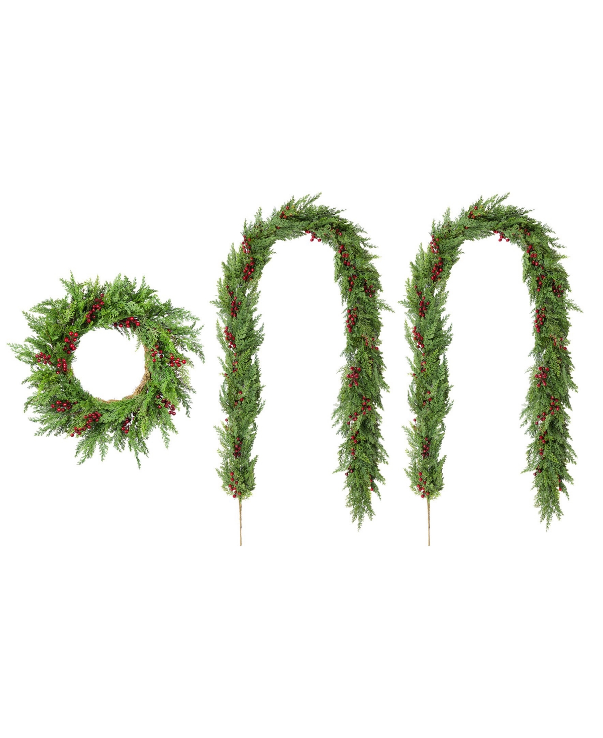 Click here for Glitzhome Christmas Greenery Dripping Cedar Wreath... prices