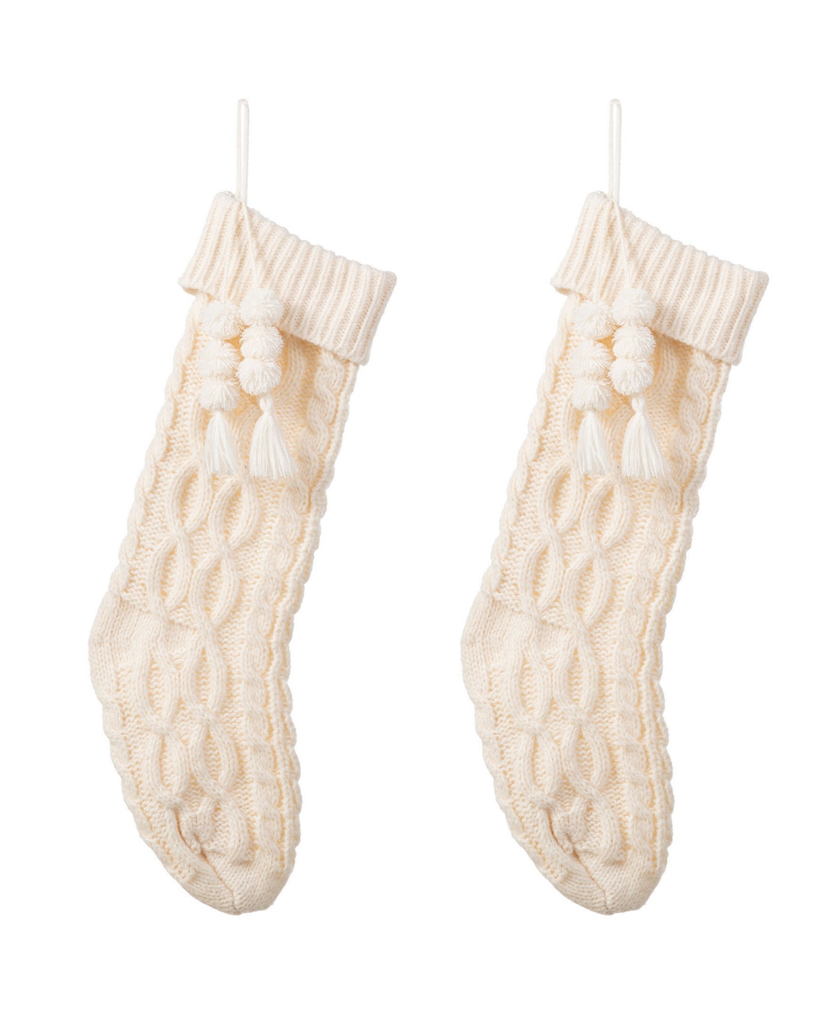 Click here for Glitzhome Knitted Christmas Stockings with Pompon... prices