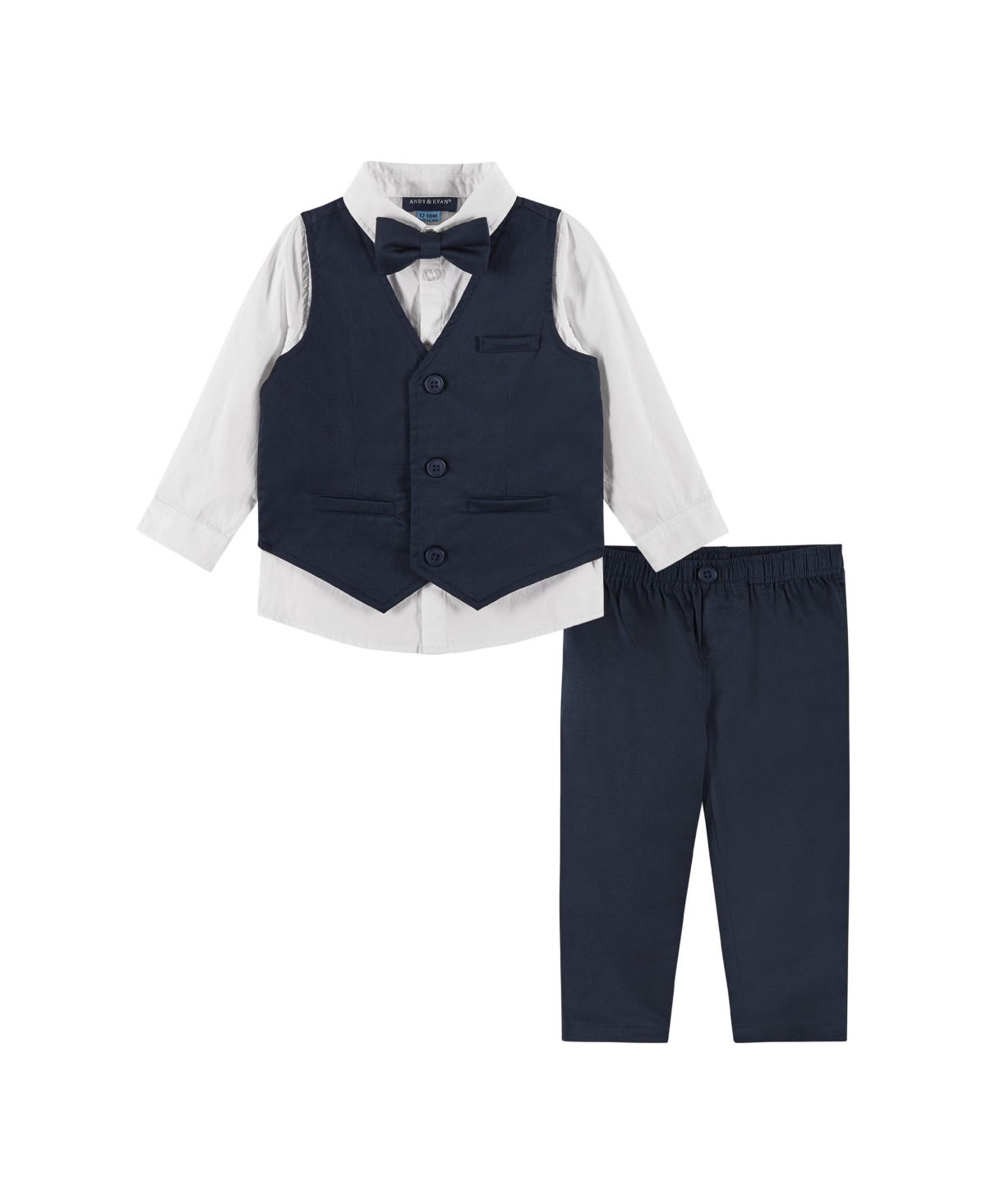 Click here for Andy & Evan Infant Boys Bowtie & Vest Set - Navy prices